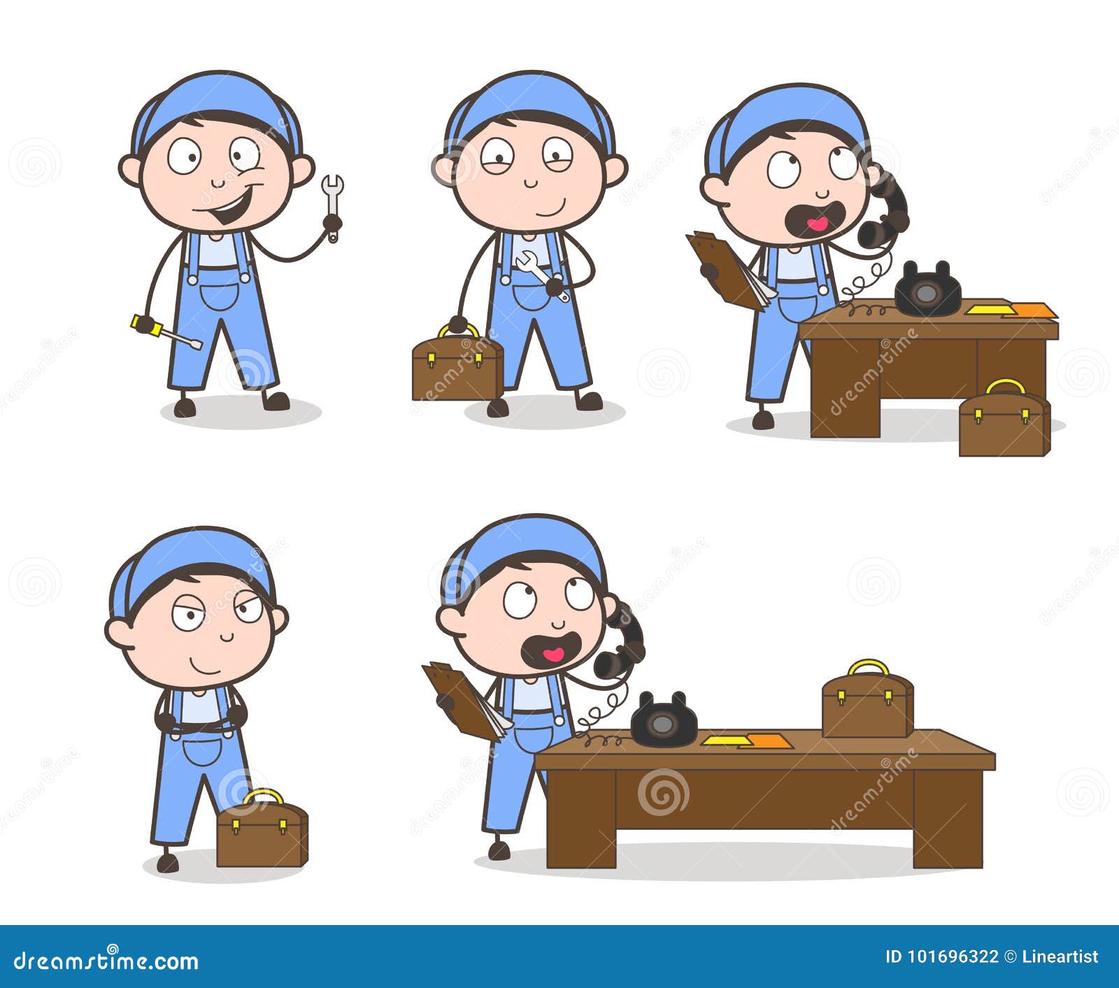Cartoon Different Professions Serviceman Vector Set Stock Illustration ...