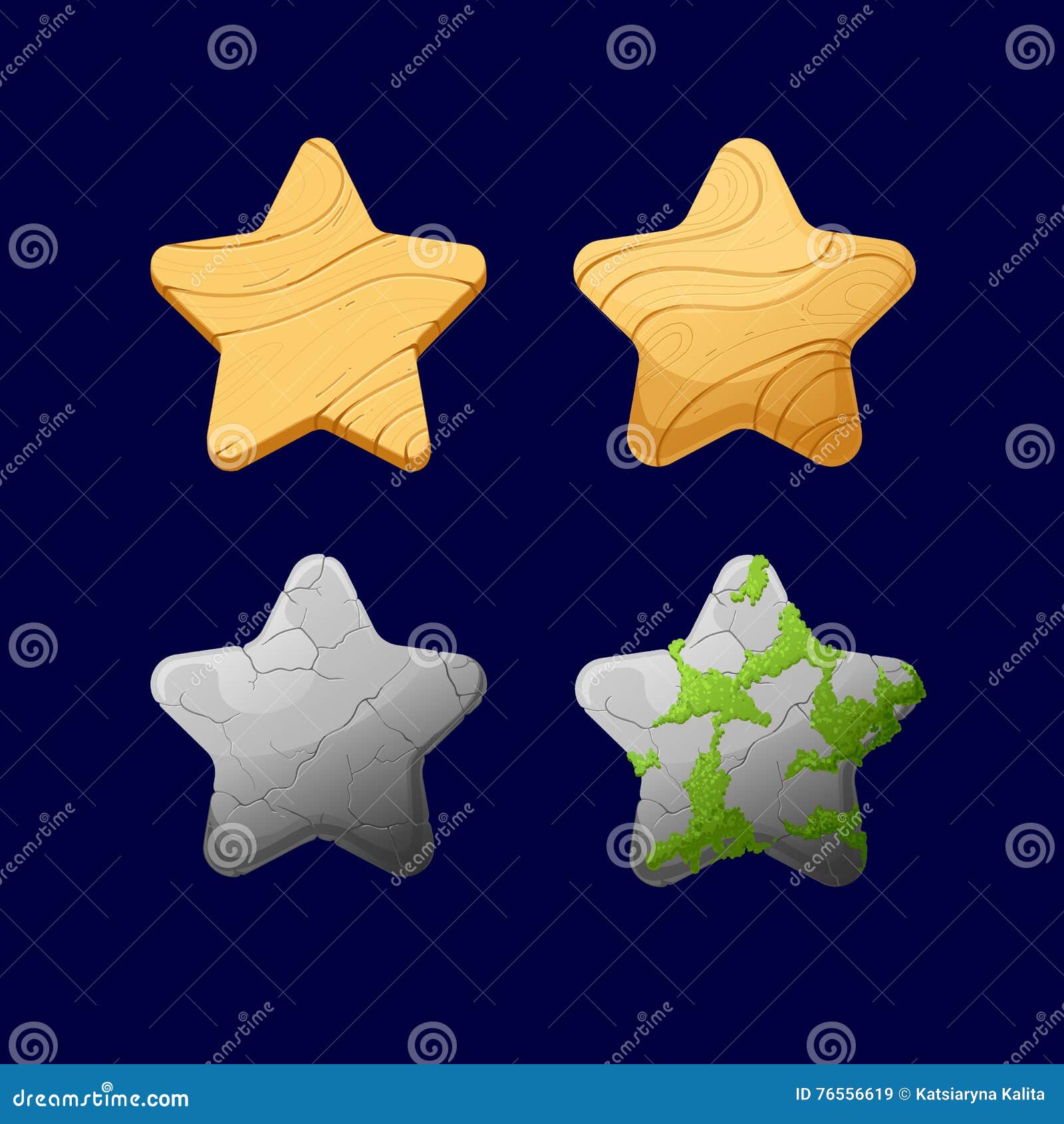 Cartoon different Stars. stock vector. Illustration of glossy - 76556619