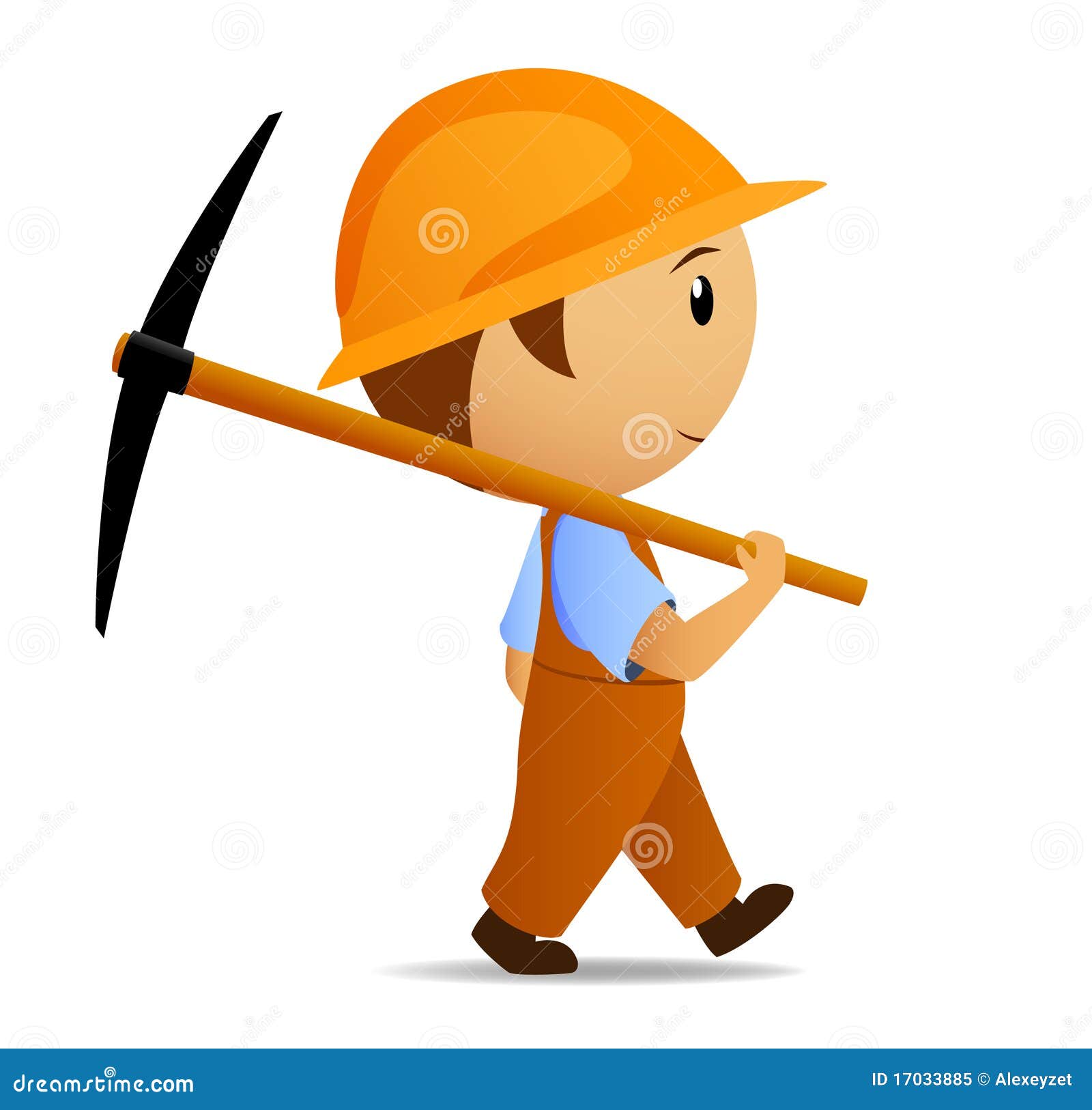 Cartoon Digger With Pick On His Shoulder Royalty Free Stock Photo ...