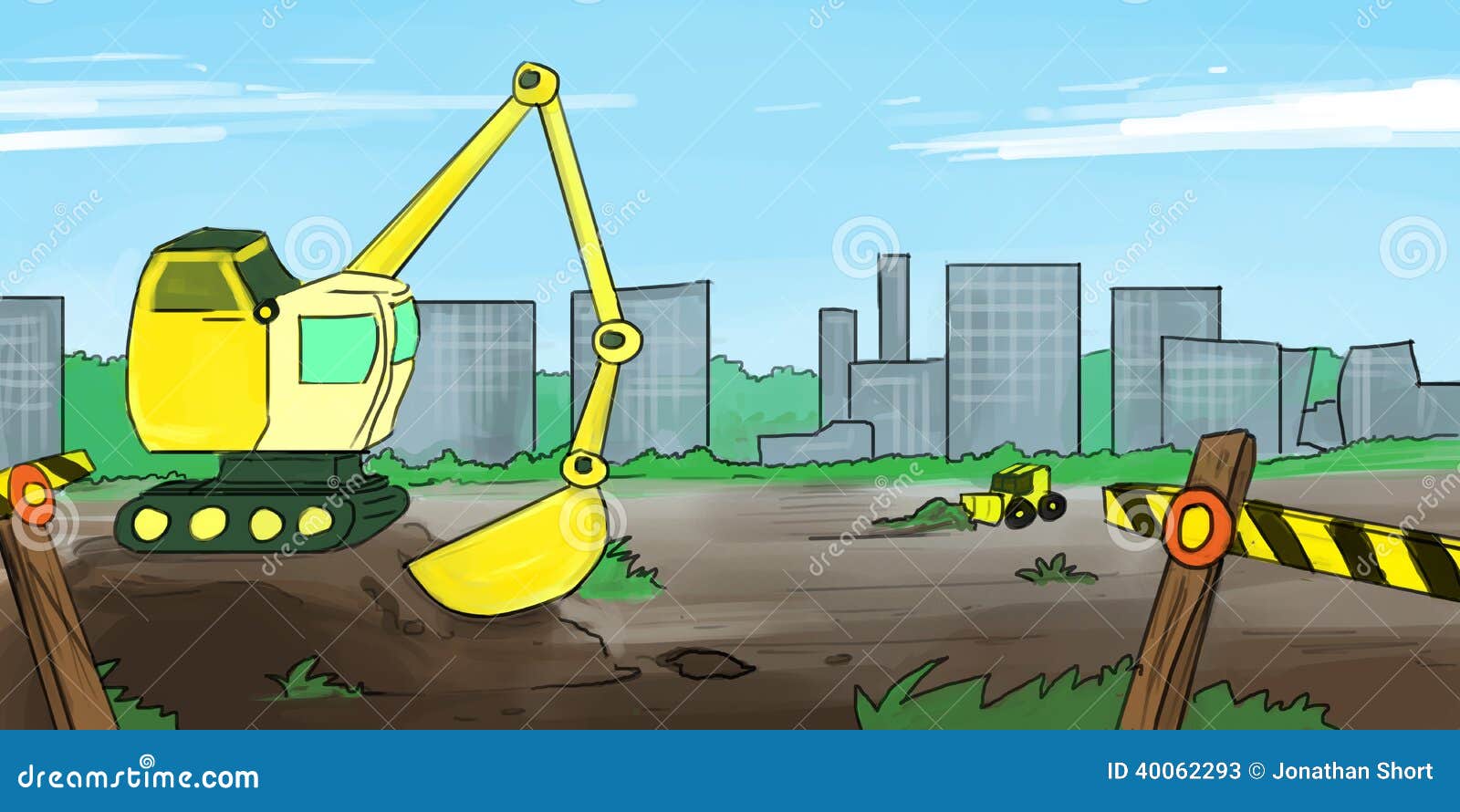 Cartoon Diggers in City stock illustration. Illustration of digger ...
