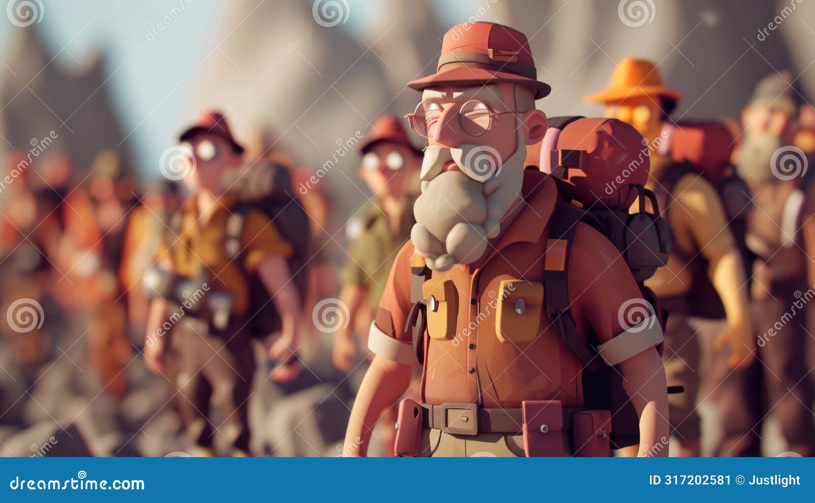 Cartoon Digital Avatars of Leader of the Pack a Confident and ...
