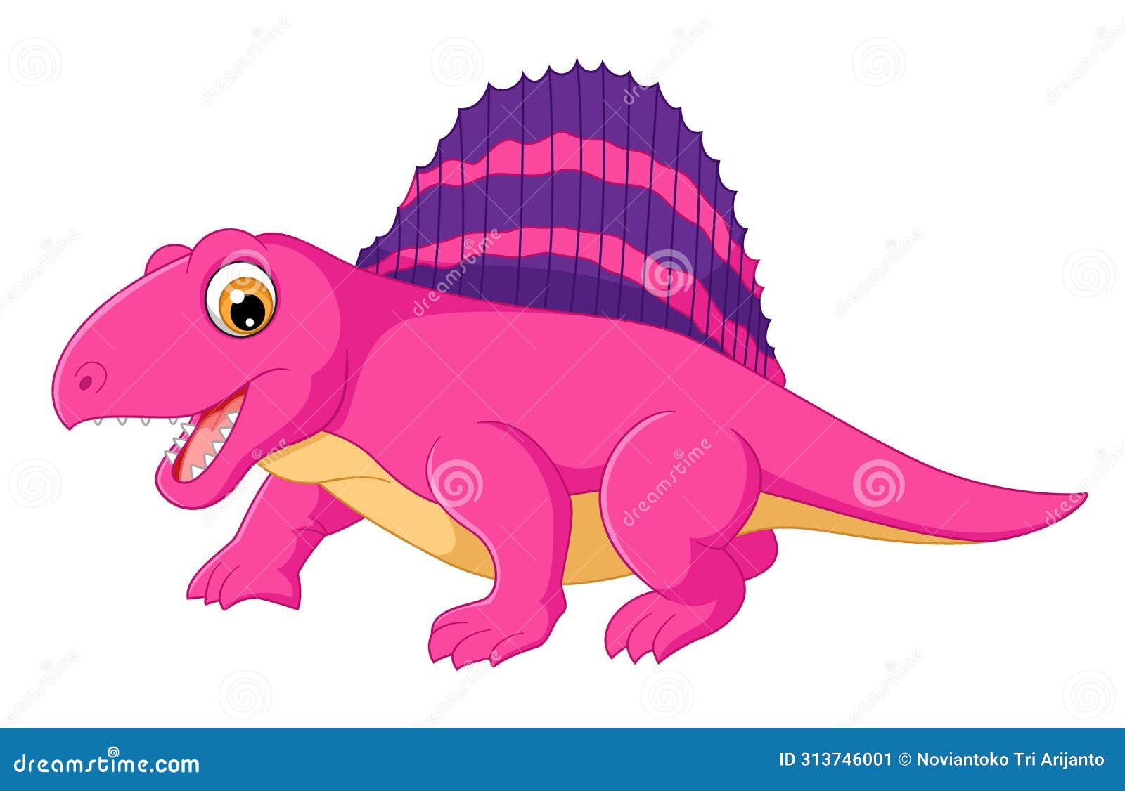 Cartoon Dimetrodon Isolated On White Background Vector Illustration ...