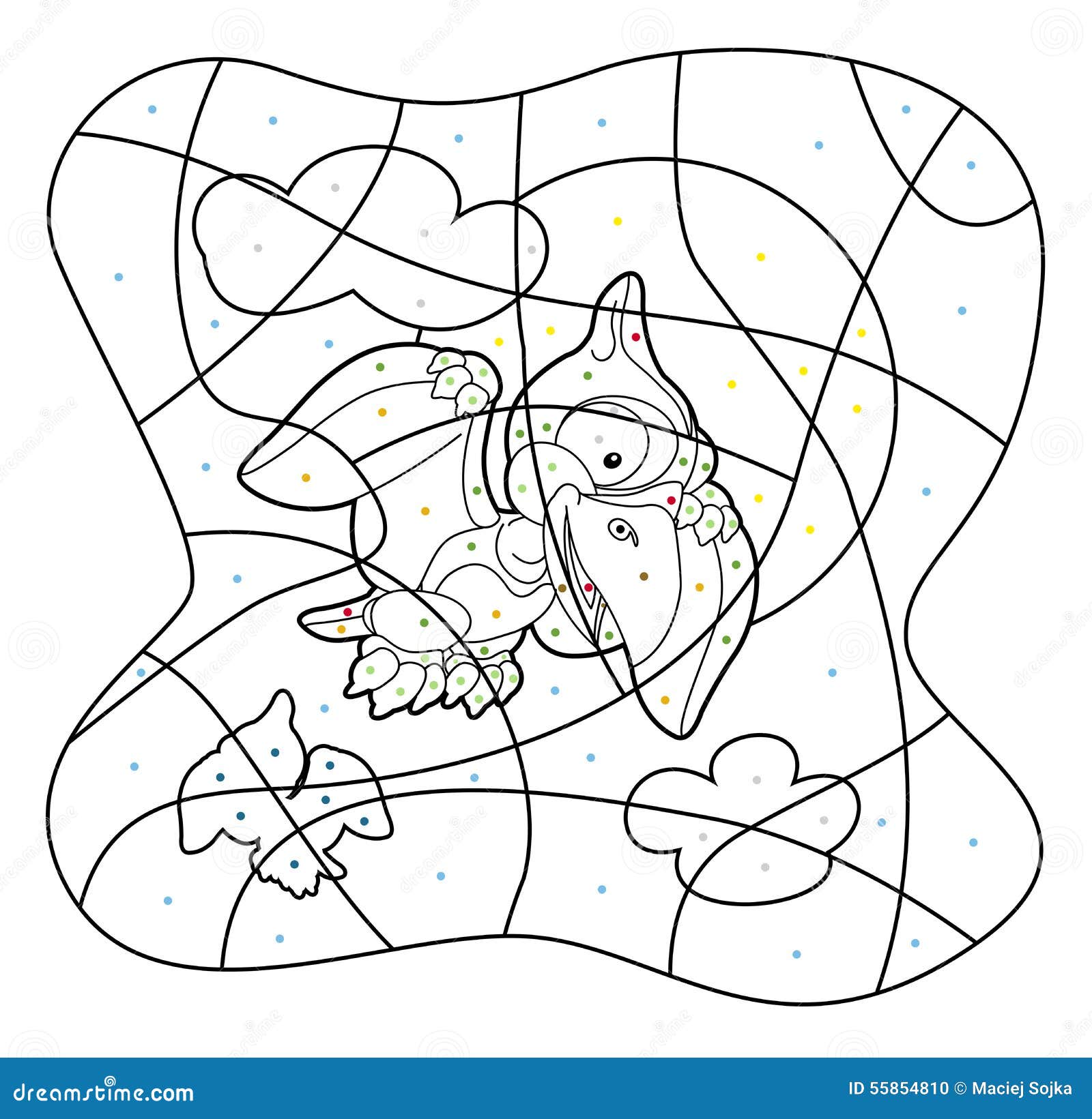 Cartoon Dino - Drawing Code Stock Illustration - Illustration of funny ...