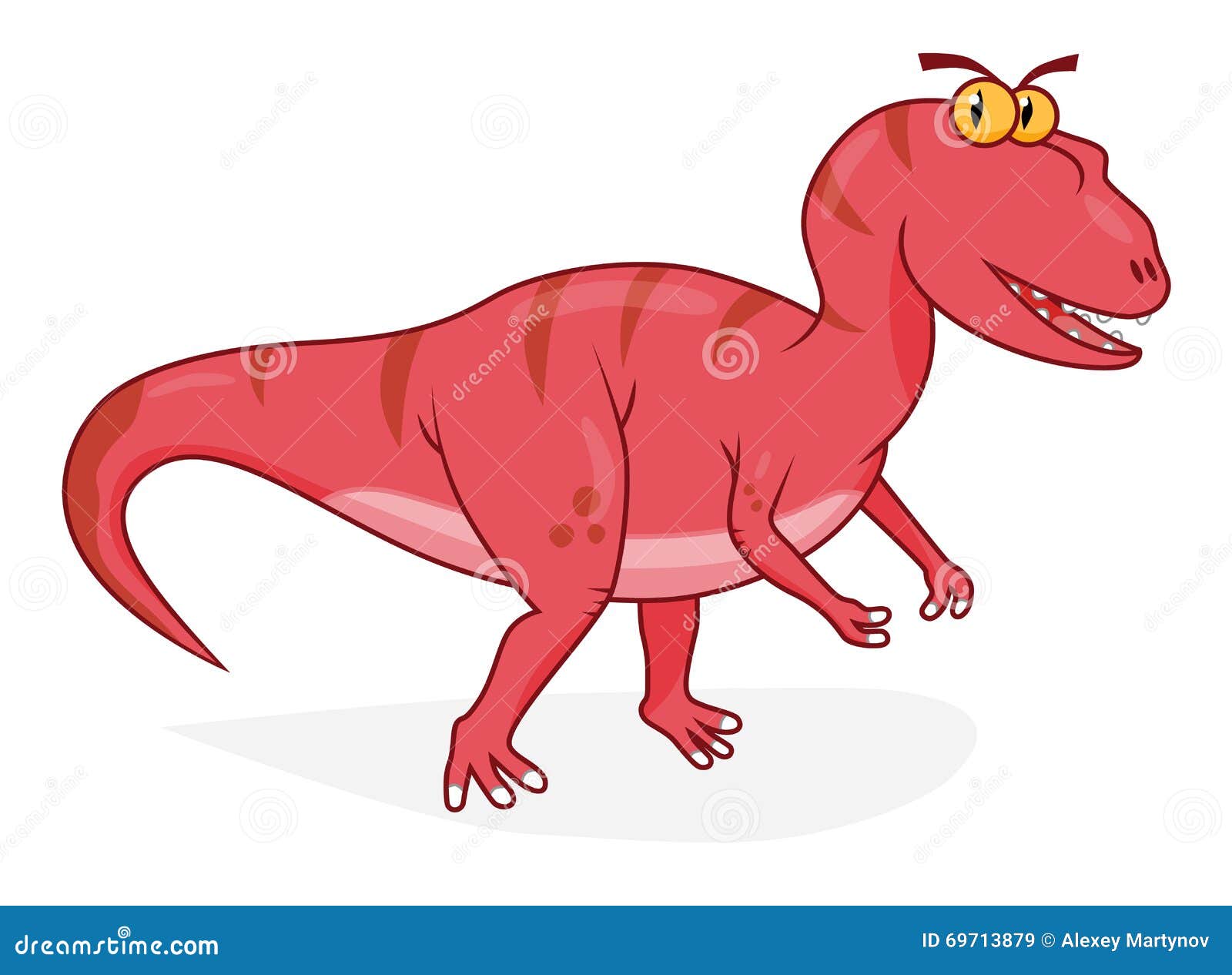 Cartoon Dinosaur Allosaurus Stock Vector - Illustration of cheerful ...