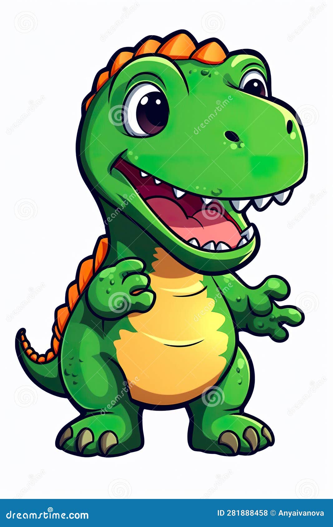 A Cartoon Dinosaur with a Big Smile on His Face. Generative AI Image ...