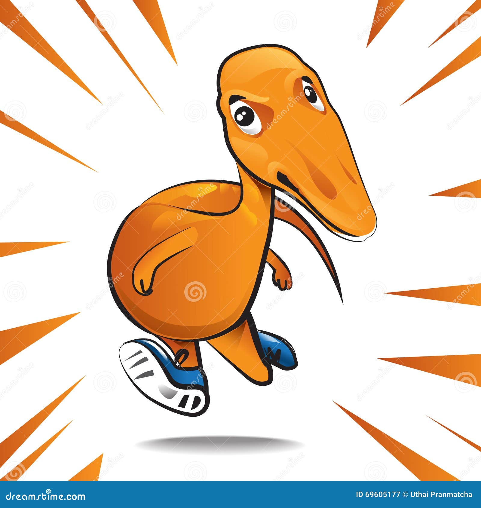 Cartoon Dinosaur Character of Running Stock Vector - Illustration of ...