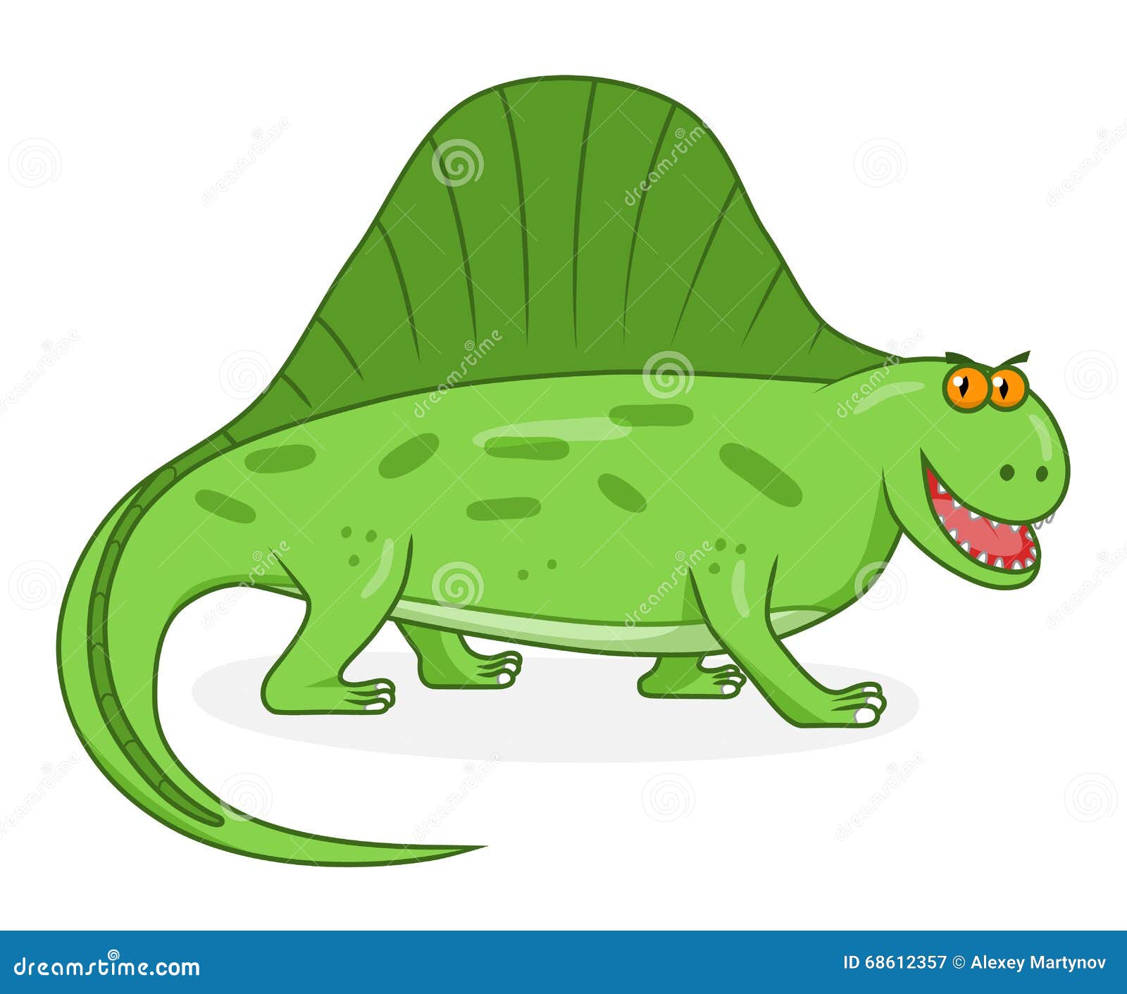 Cartoon Dimetrodon Cute Little Baby Dinosaur. Vector | CartoonDealer ...