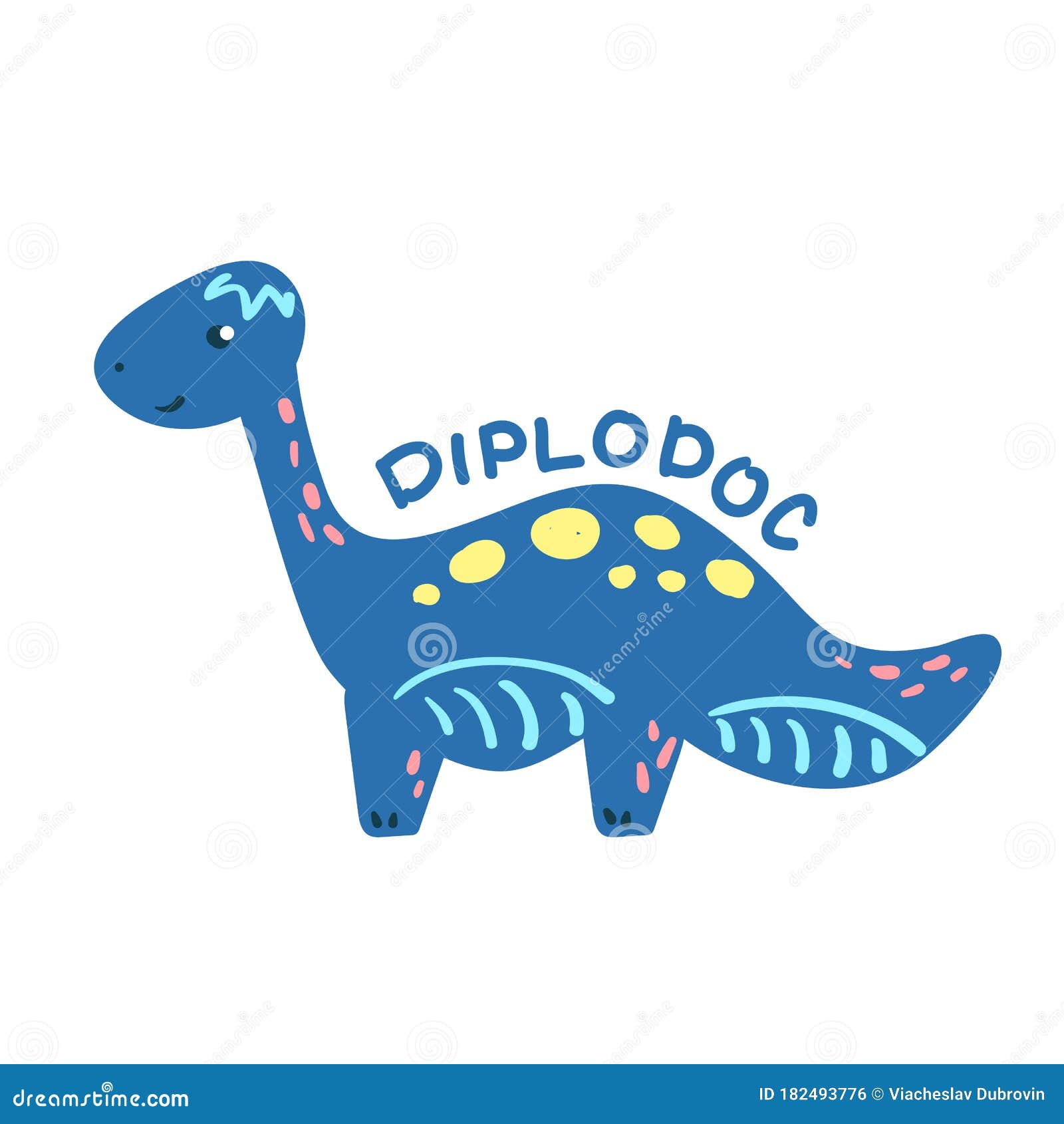 Cartoon Dinosaur Diplodocus. Cute Dino Character Isolated. Playful ... Cartoon Dinosaur Diplodocus. Cute Dino Character Isolated. Playful ...