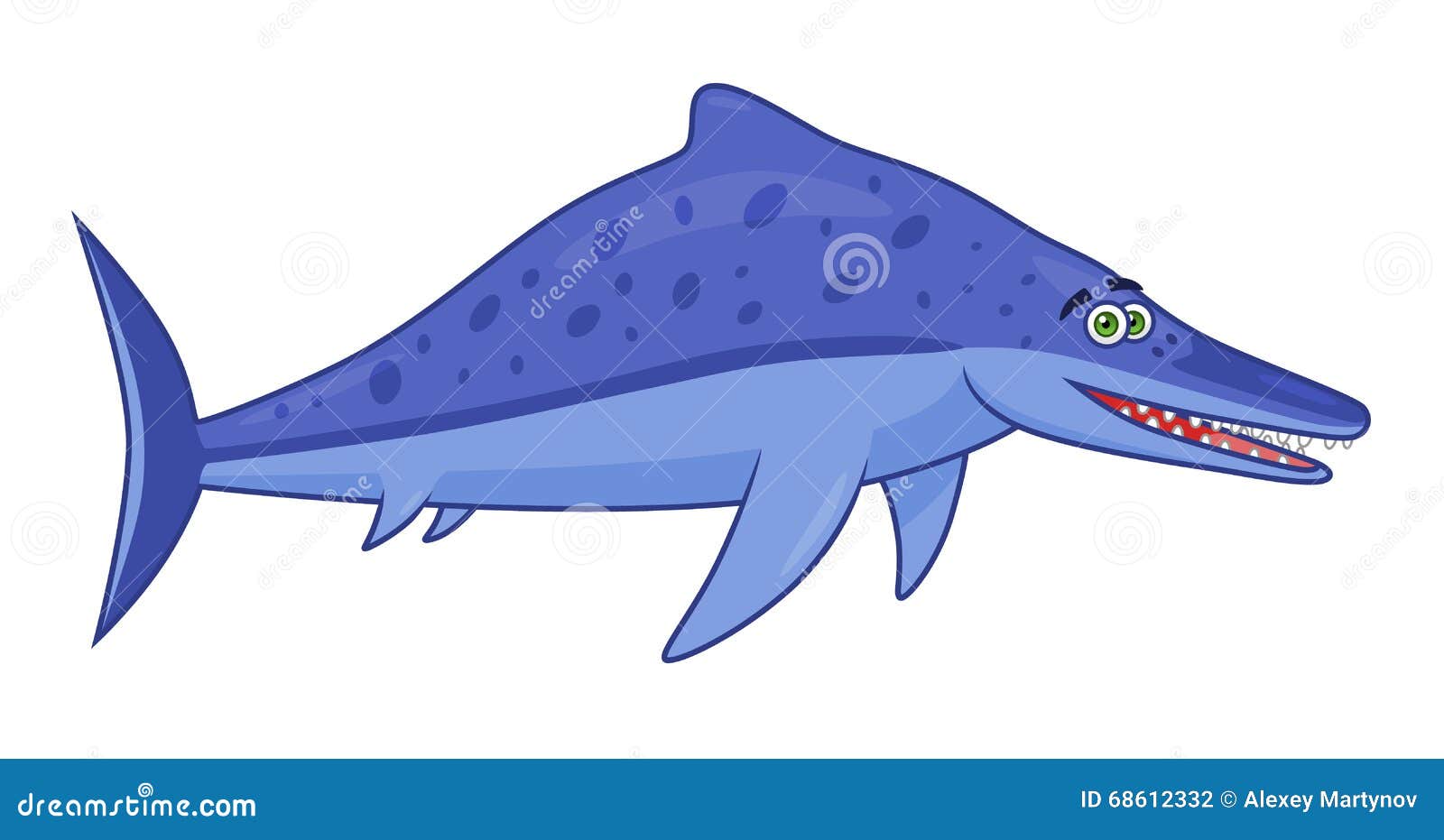 Cartoon Dinosaur Ichthyosaurus Vector Illustration | CartoonDealer.com ...