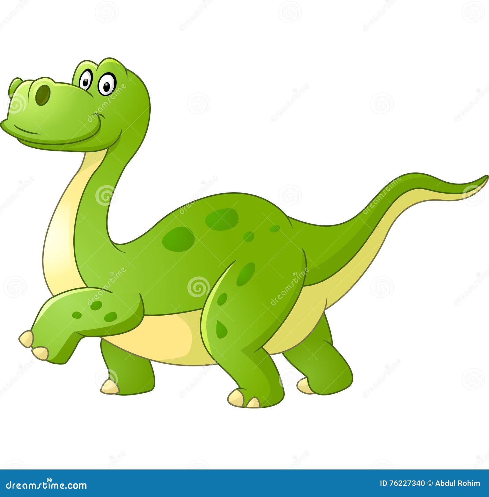 Cartoon Dinosaur Isolated on White Background Stock Vector ...