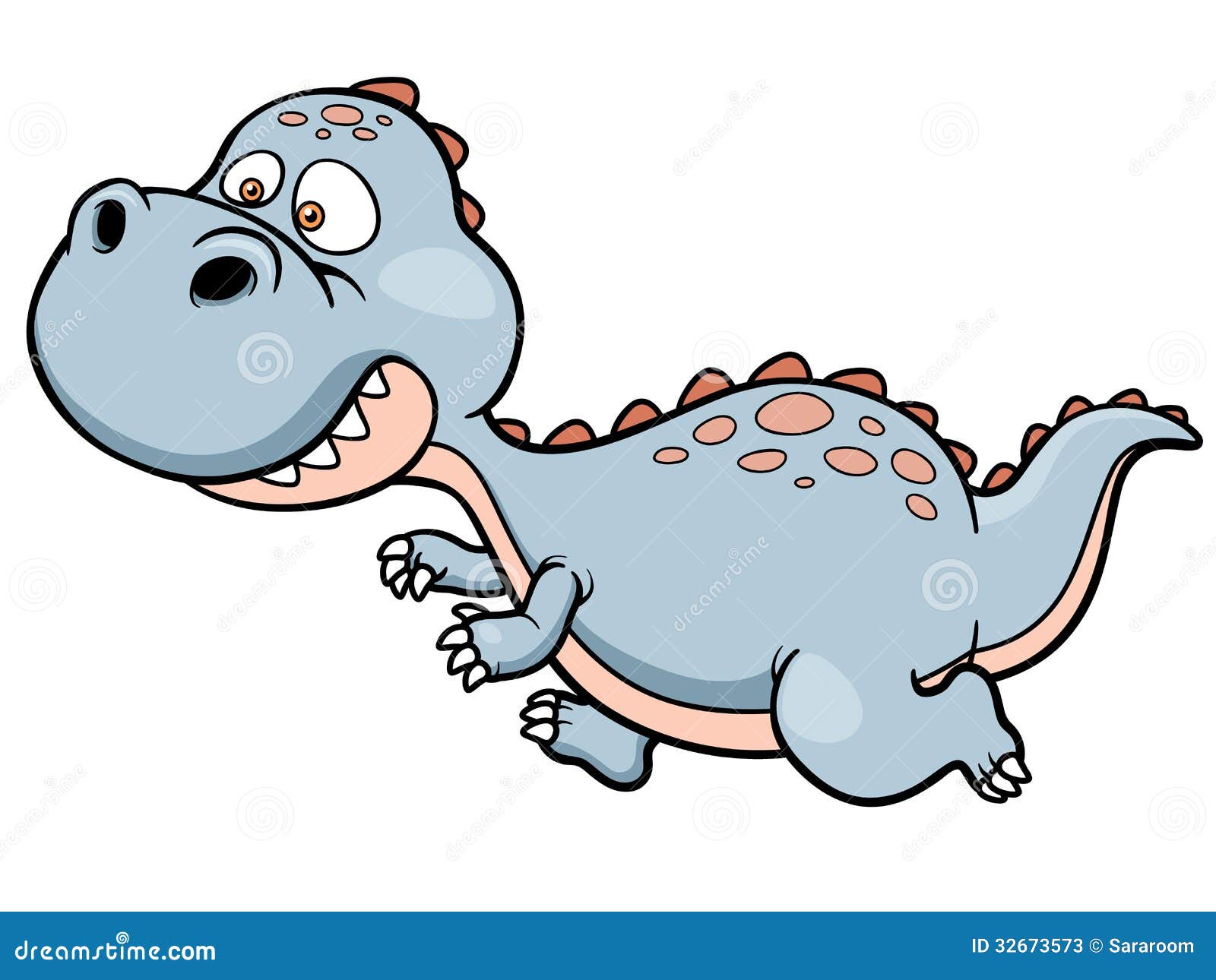 Cartoon dinosaur running stock vector. Illustration of friendly - 32673573