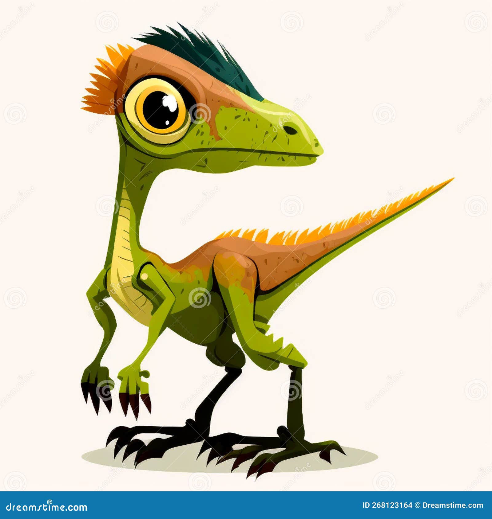Cartoon dinosaur stock illustration. Illustration of small - 268123164