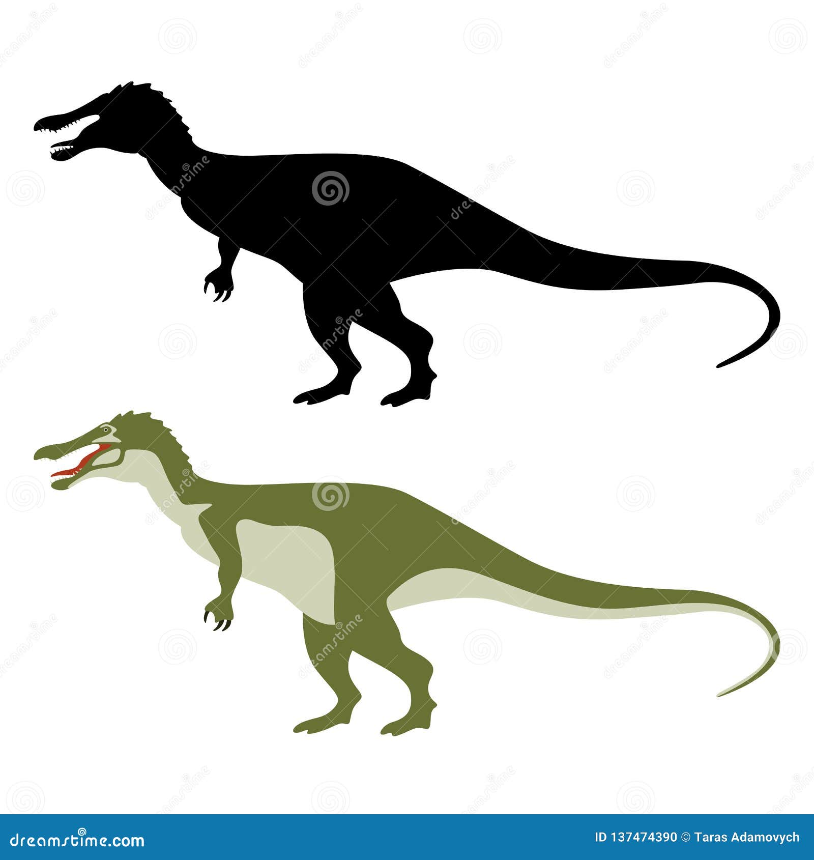 Cartoon Dinosaur,vector Illustration ,flat Style,profile Stock Vector ...