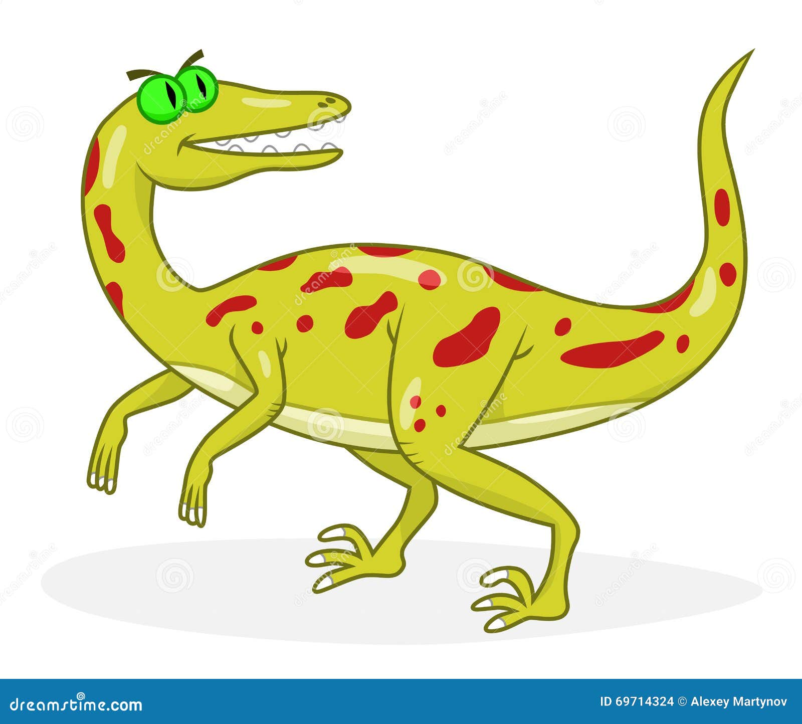 Cartoon Dinosaur Velociraptor Stock Vector - Illustration of isolated ...