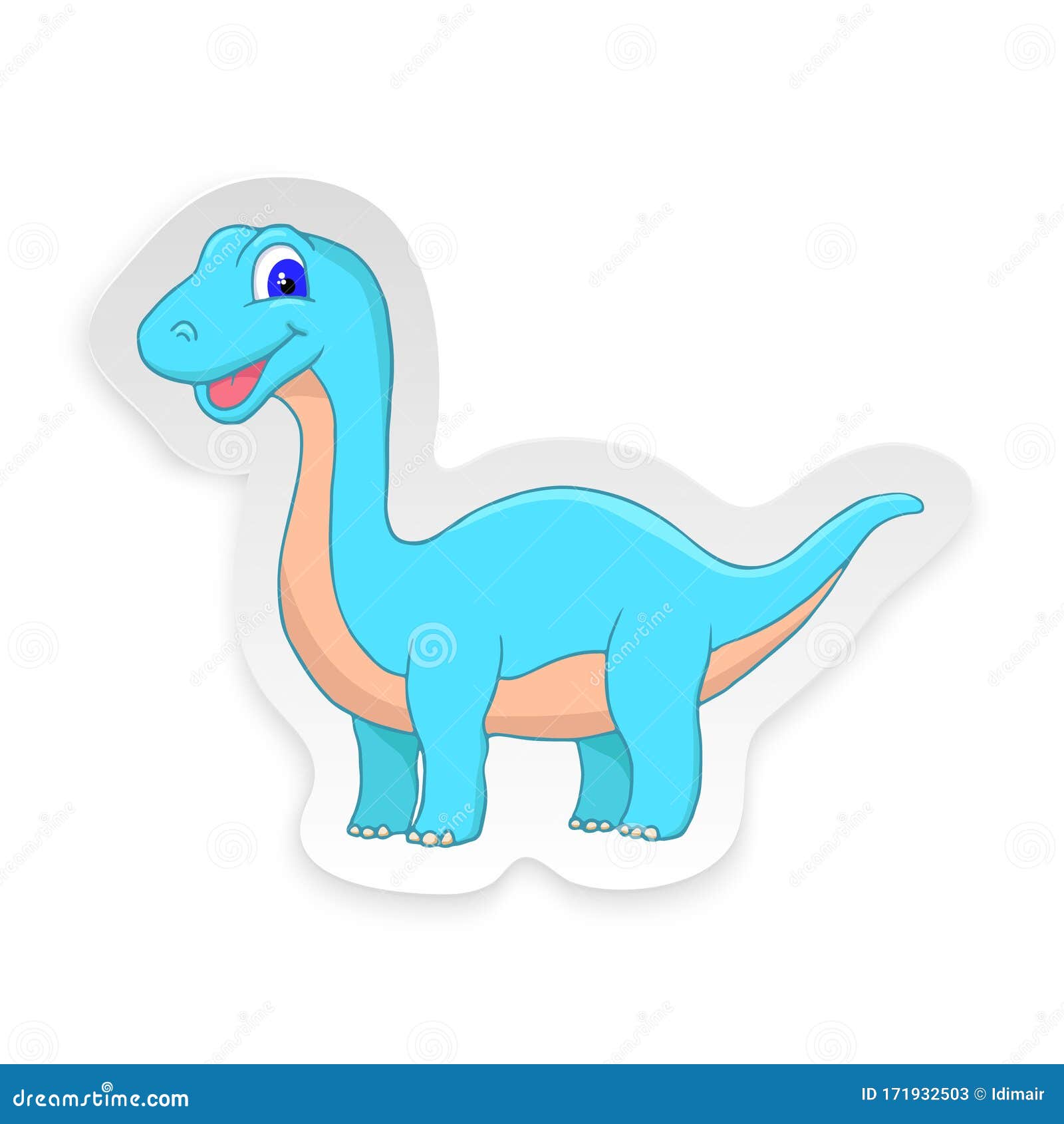 Cartoon Diplodocus Dinosaur Coloring Page Vector Illustration ... Cartoon Diplodocus Dinosaur Coloring Page Vector Illustration ...