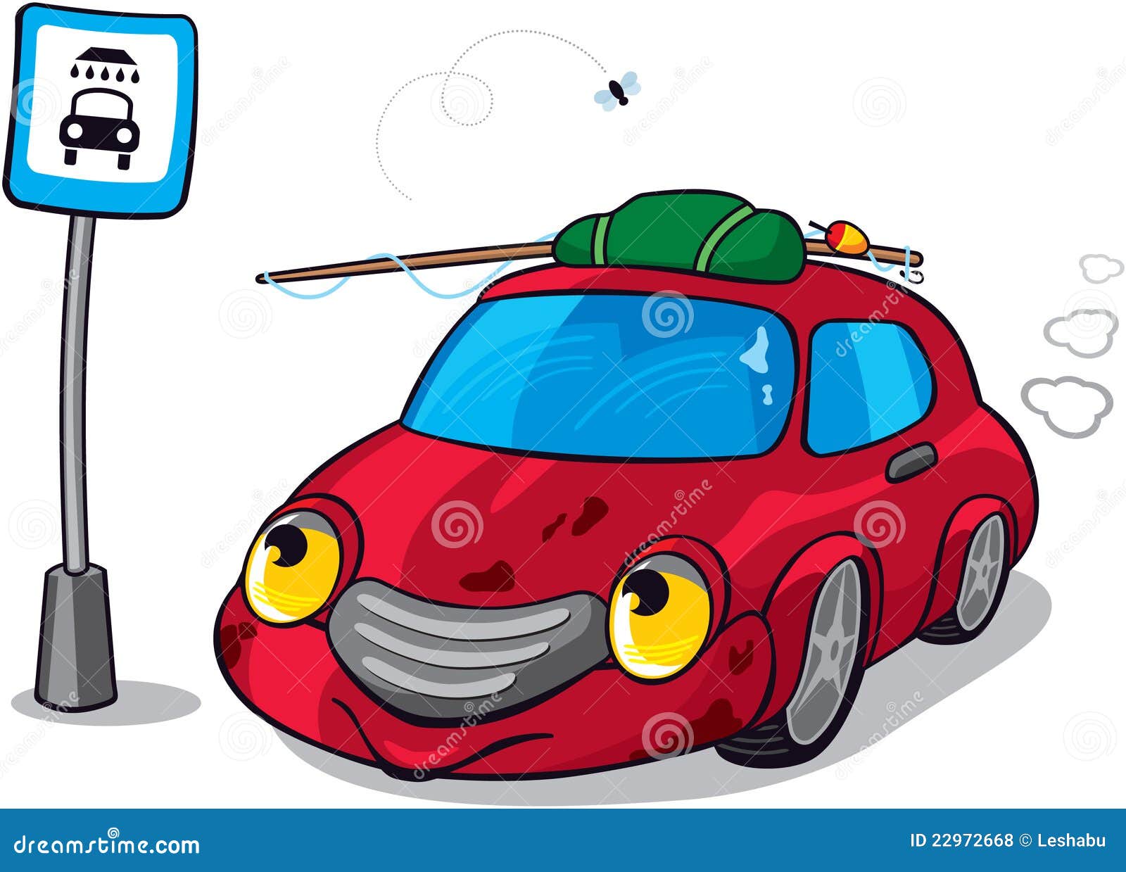 Cartoon Dirty Car stock vector. Illustration of shower - 22972668