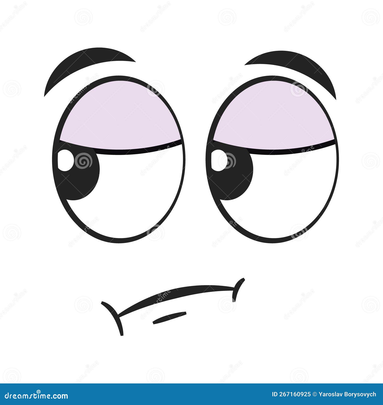 Cartoon Disappointed Face. Sad Expression Vector Stock Vector ...