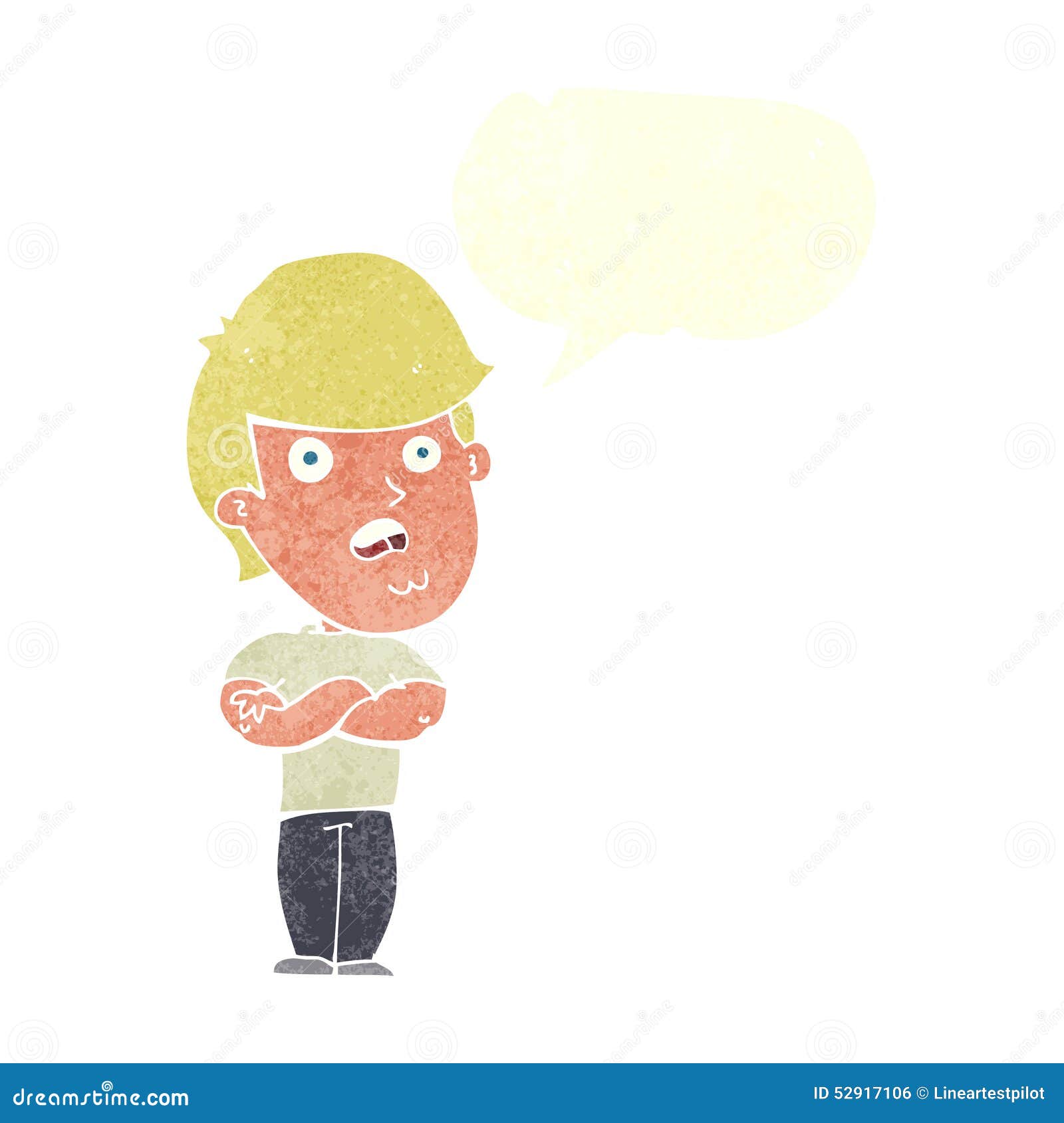Cartoon Disappointed Man with Speech Bubble Stock Illustration ...