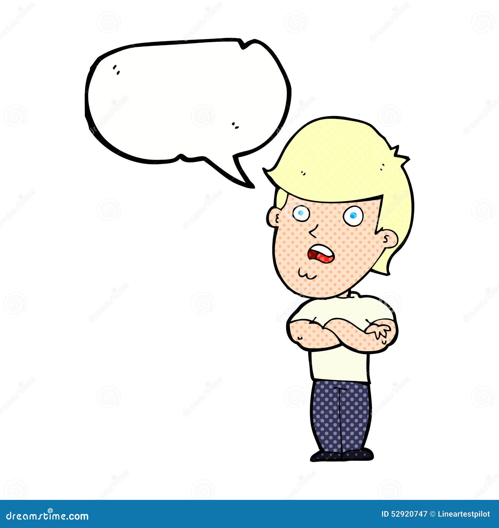 Cartoon Disappointed Man with Speech Bubble Stock Illustration ...