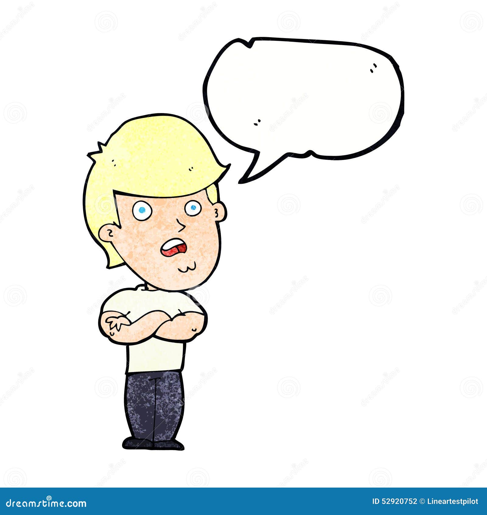 Cartoon Disappointed Man with Speech Bubble Stock Illustration ...