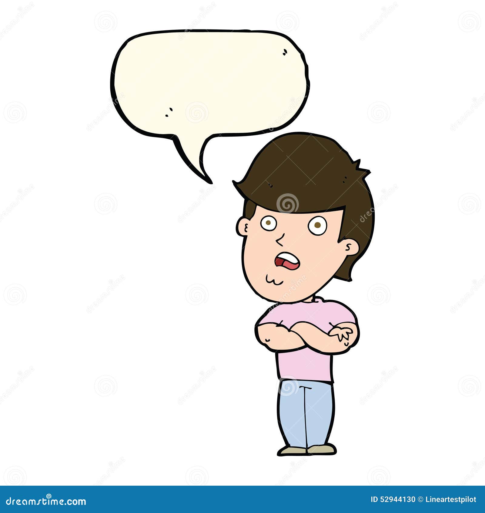 Cartoon Disappointed Man with Speech Bubble Stock Illustration ...