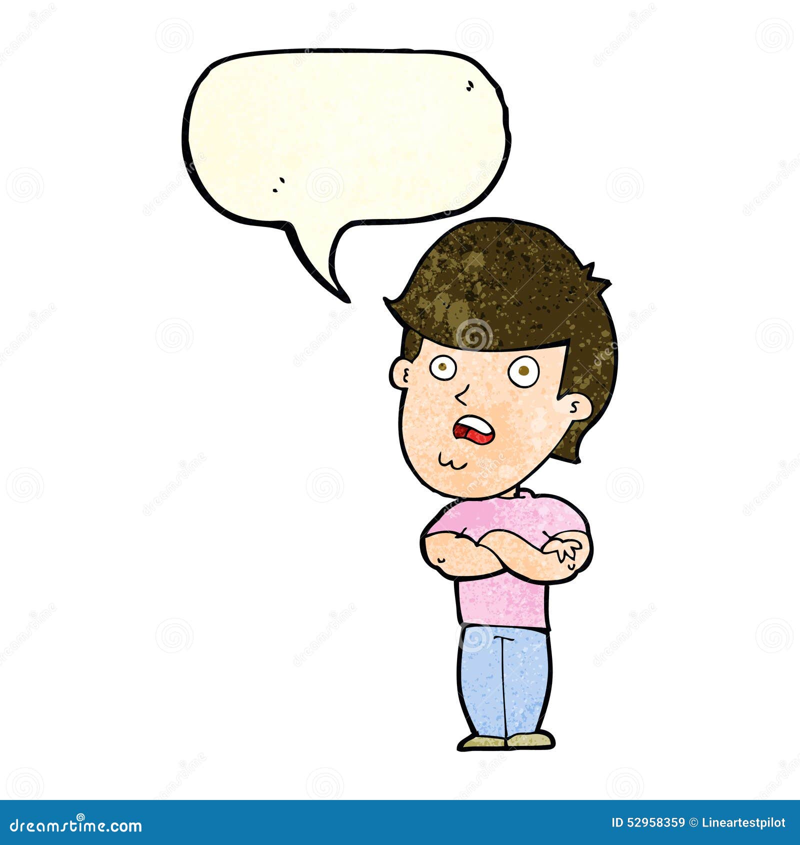 Cartoon Disappointed Man with Speech Bubble Stock Illustration ...