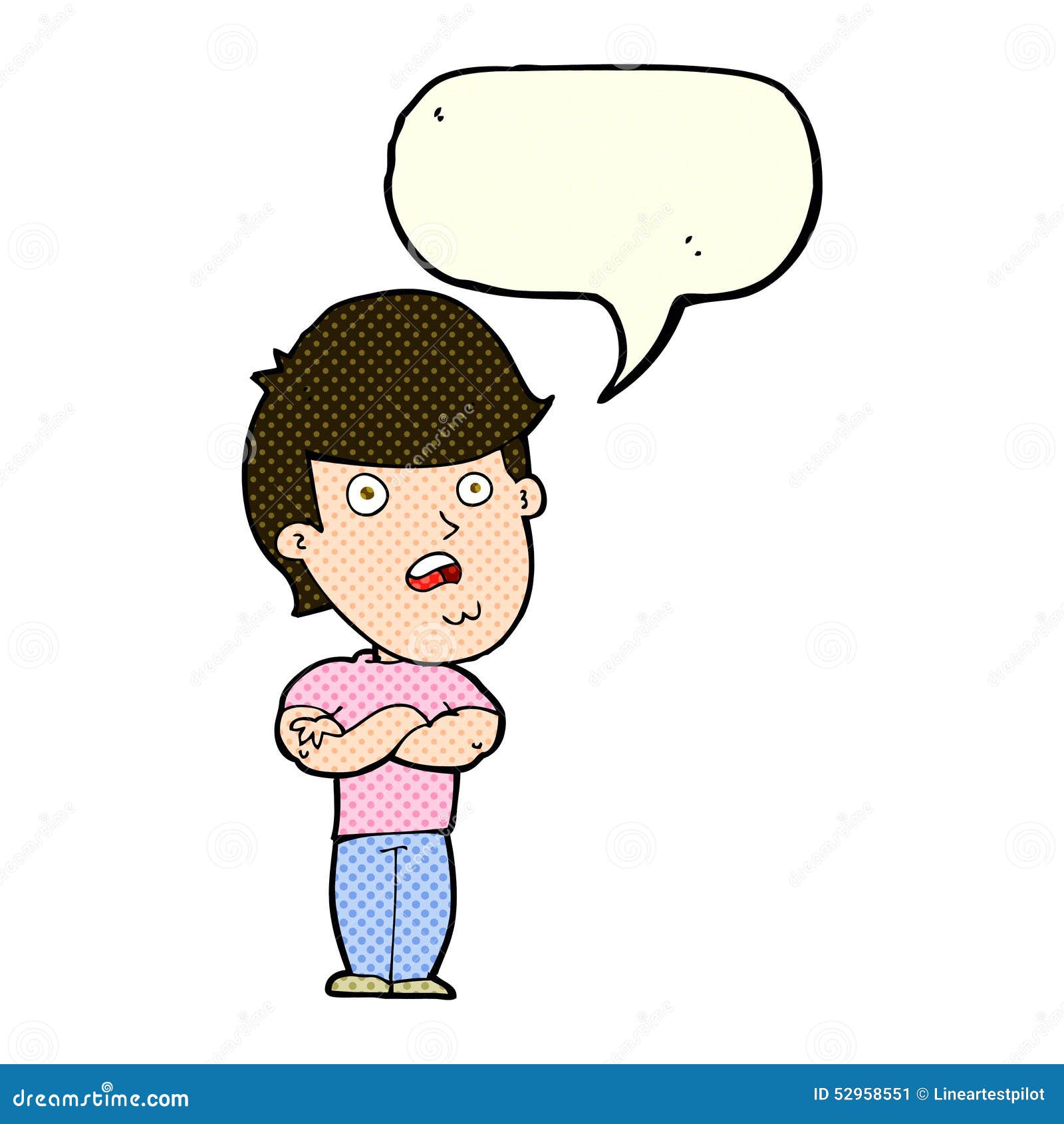 Cartoon Disappointed Man with Speech Bubble Stock Illustration ...