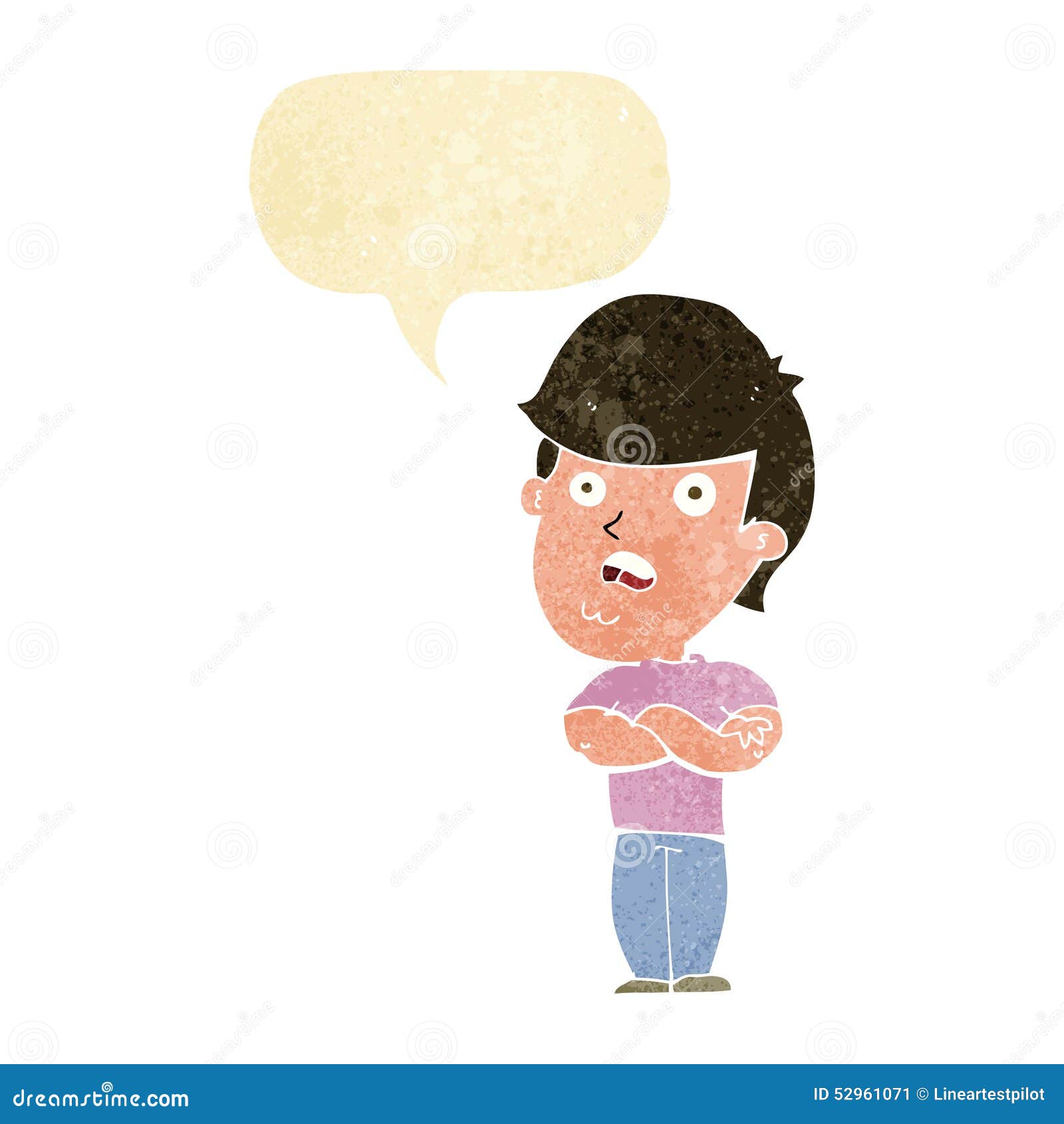 Cartoon Disappointed Man with Speech Bubble Stock Illustration ...