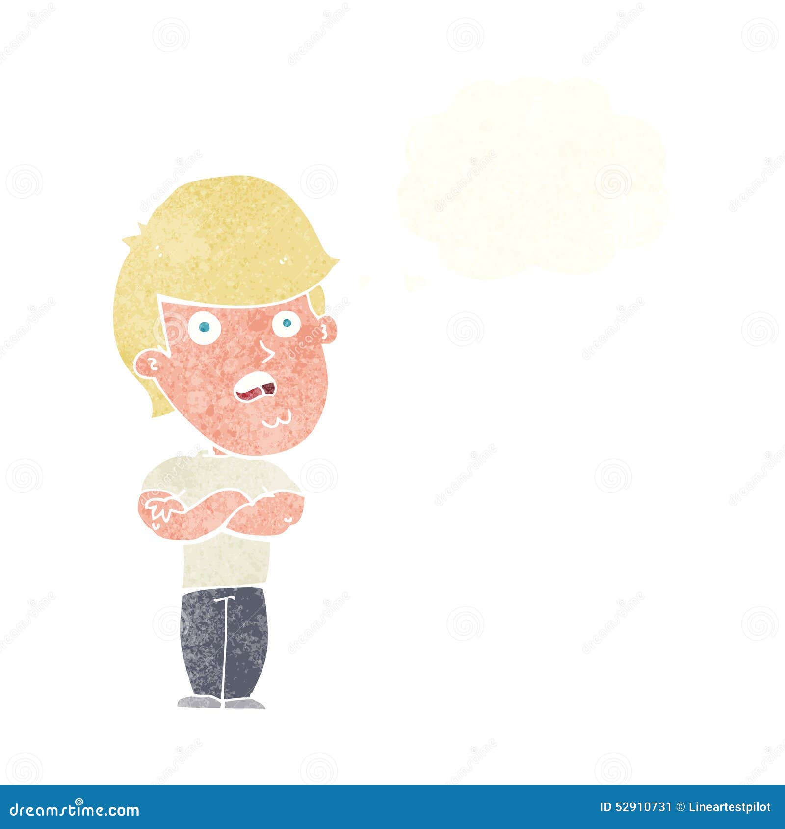 Cartoon Disappointed Man with Thought Bubble Stock Illustration ...