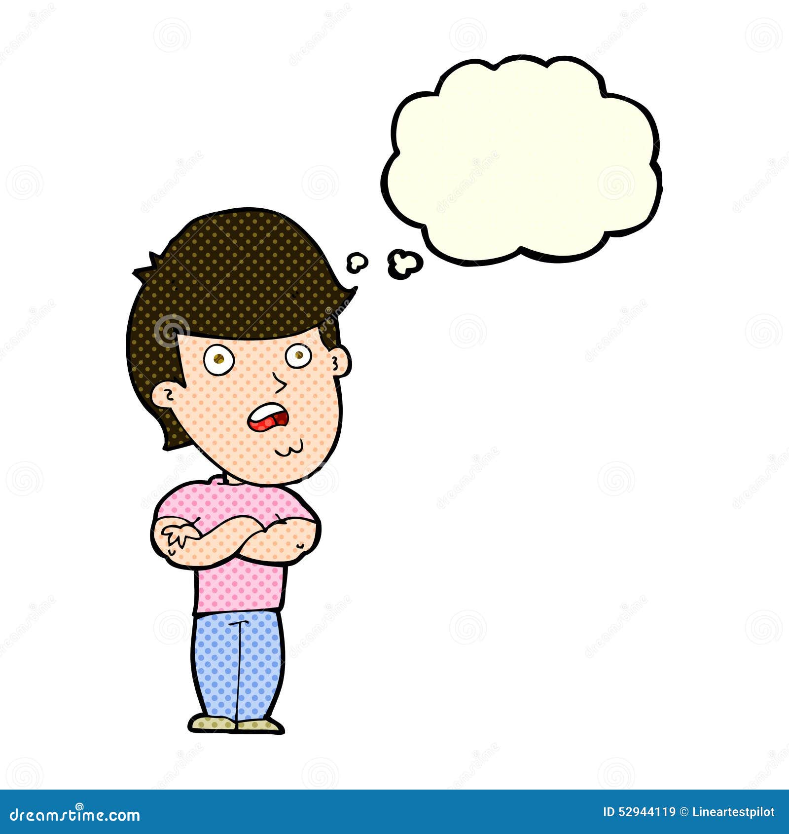 Cartoon Disappointed Man with Thought Bubble Stock Illustration ...