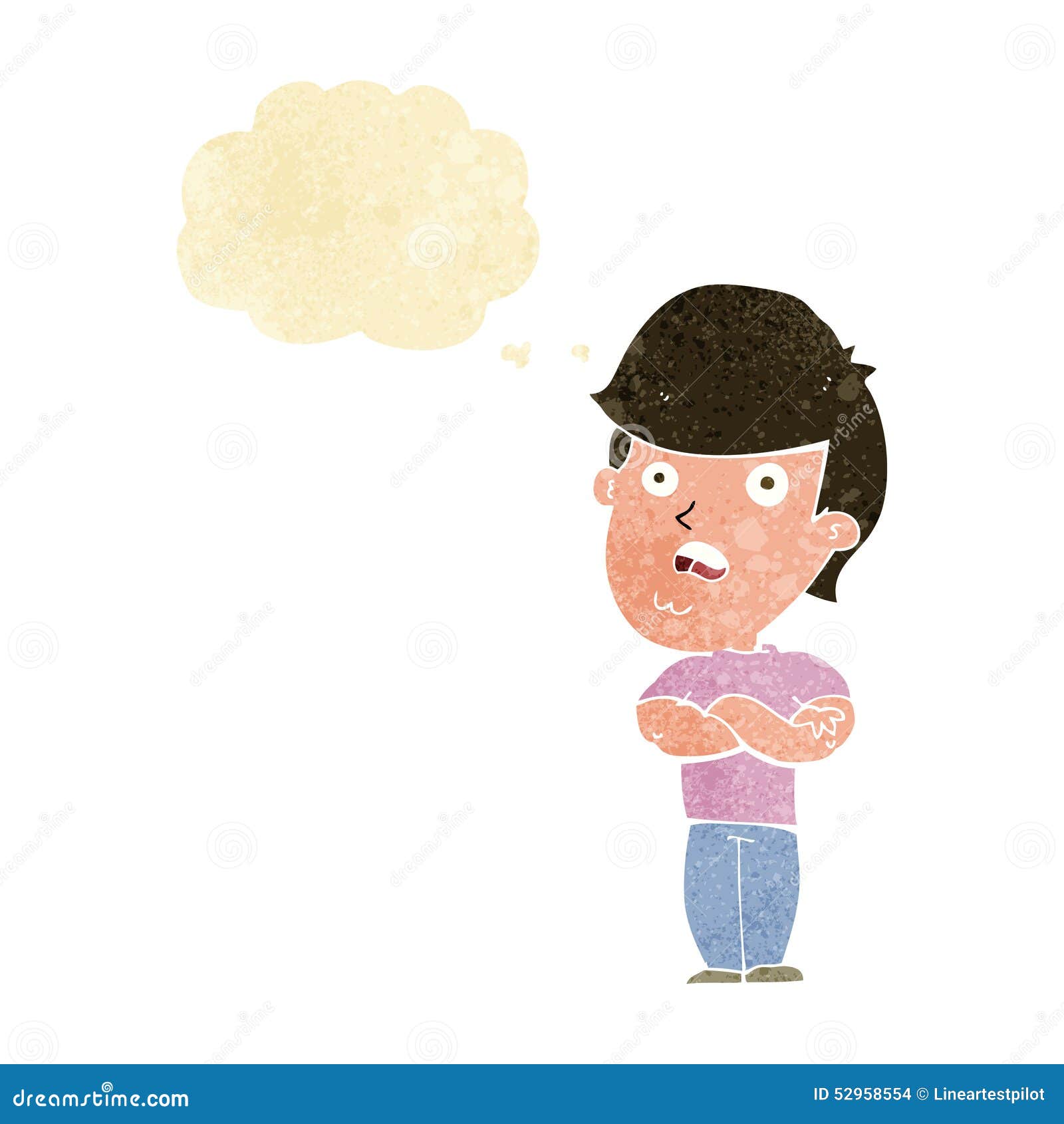 Cartoon Disappointed Man with Thought Bubble Stock Illustration ...