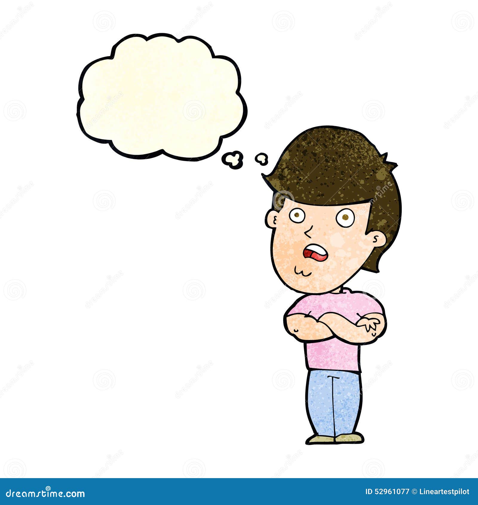 Cartoon Disappointed Man with Thought Bubble Stock Illustration ...