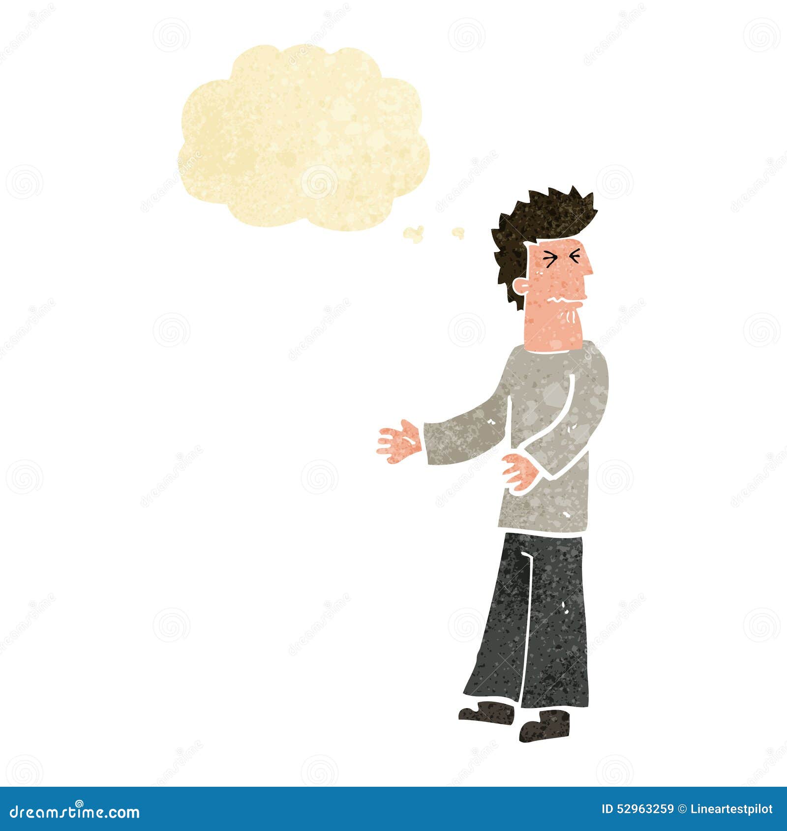 Cartoon Disgusted Man with Thought Bubble Stock Illustration ...