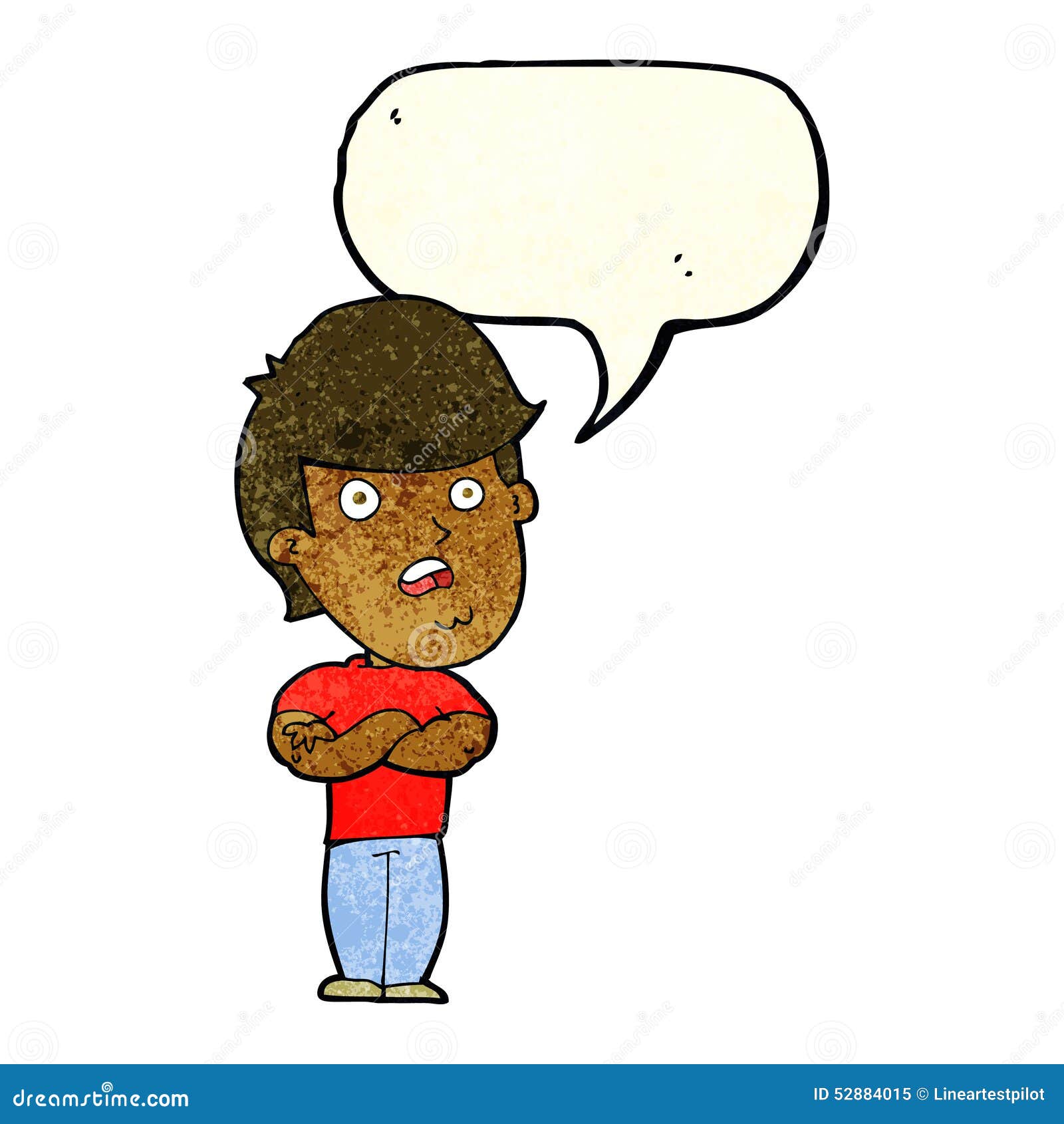 Cartoon Dissapointed Man with Speech Bubble Stock Illustration ...