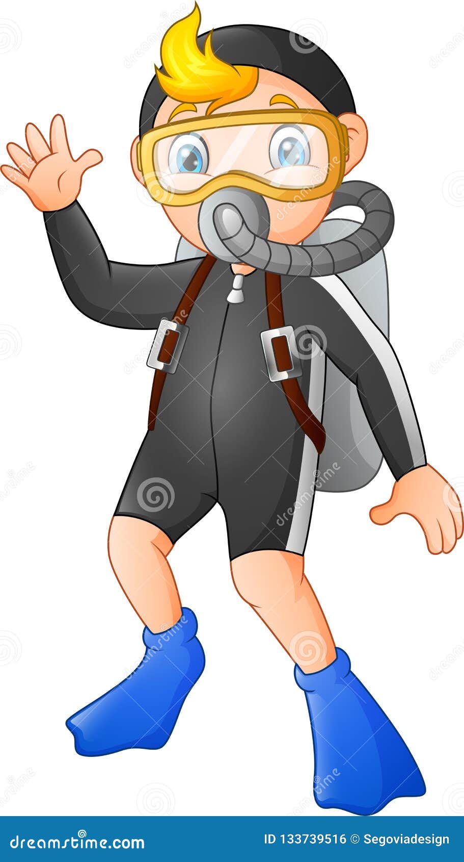 Cartoon Diver. Dot To Dot Game For Kids | CartoonDealer.com #68584599