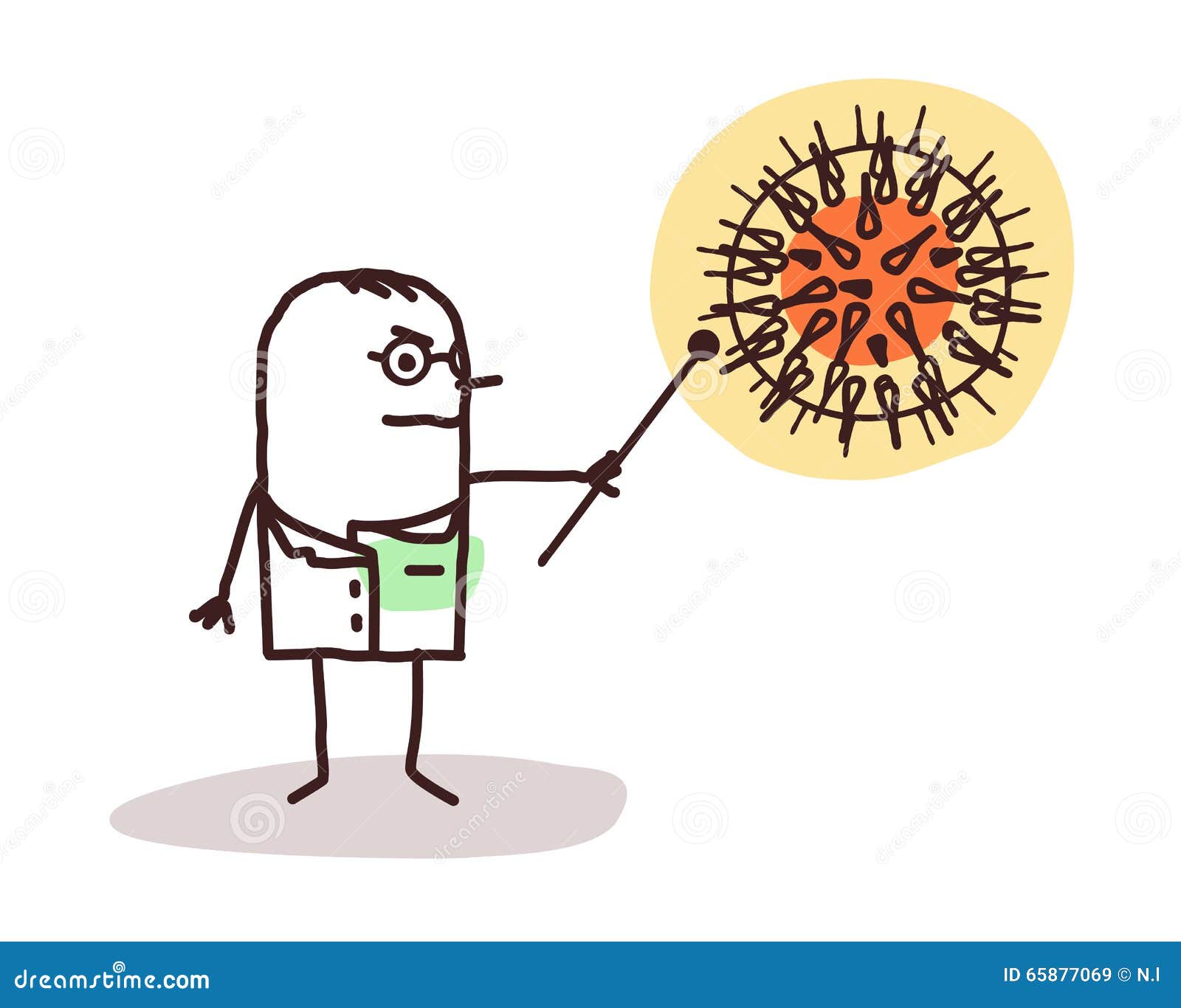 Cartoon Doctor with Aids Virus Stock Vector - Illustration of colors ...