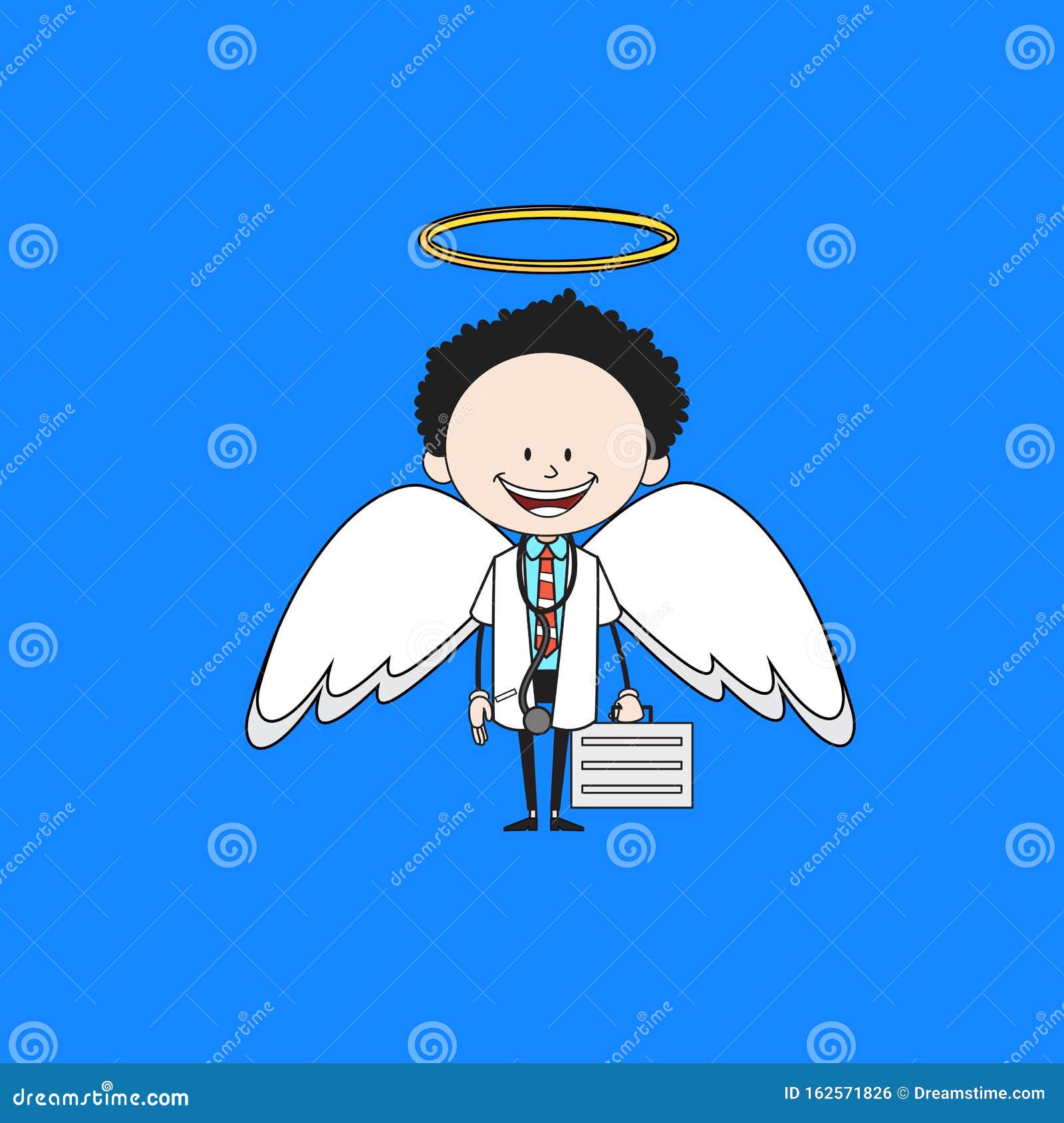 Cartoon Doctor - in Angel Costume Stock Vector - Illustration of vector ...