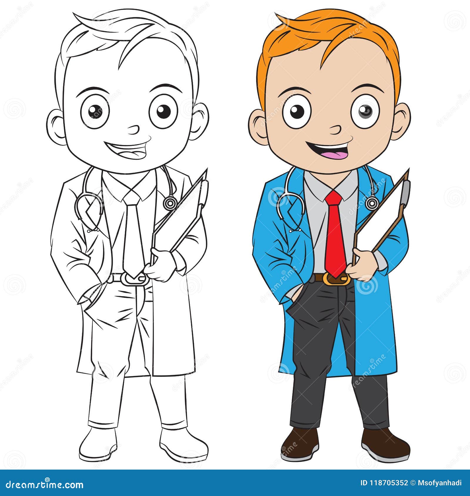 Cartoon Doctor. Both in Separated Layer for Easy Editing Stock Vector ...