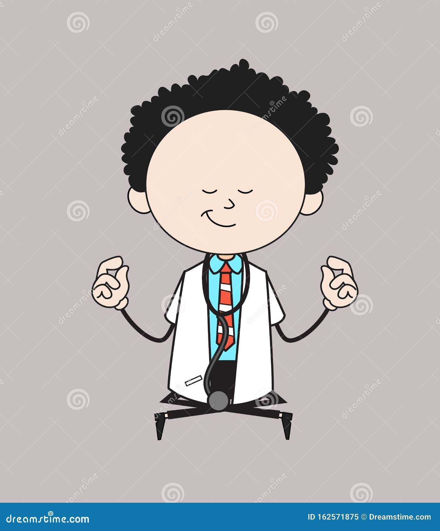 Cartoon Doctor - Doing Meditation Stock Vector - Illustration of health ...