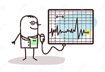 Cartoon Doctor with Electrocardiogram Stock Vector - Illustration of ...