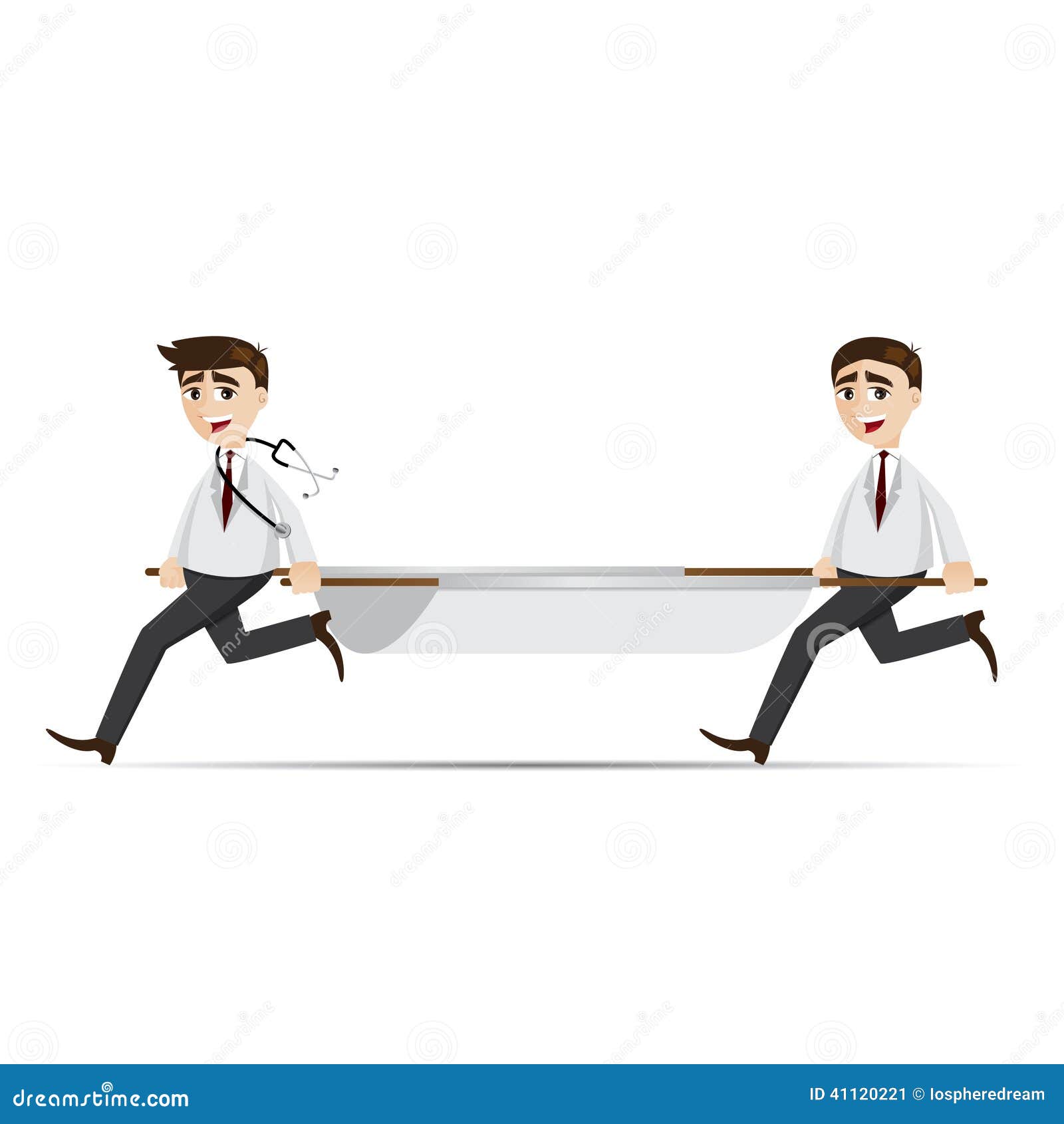 Cartoon Doctor with First Aid Stretcher Stock Vector - Illustration of ...