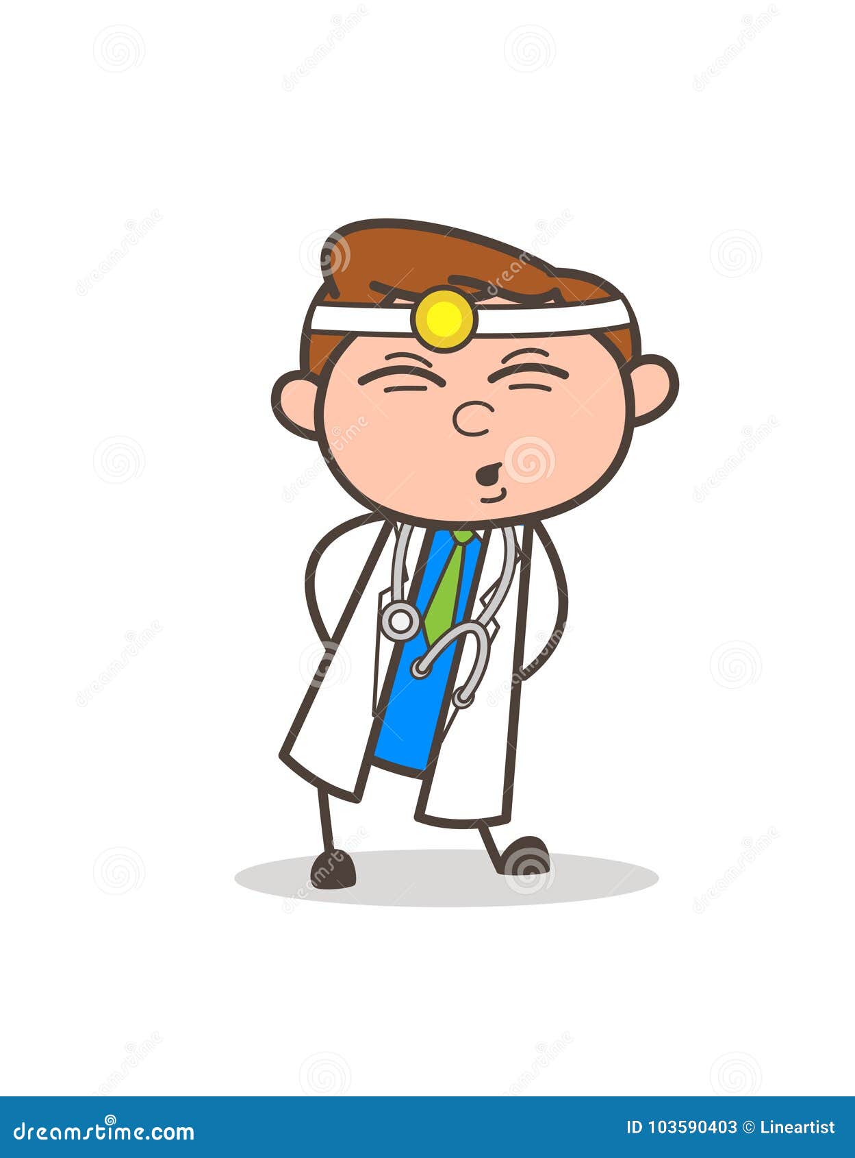 Cartoon Doctor Getting Hurt in Body Vector Concept Stock Illustration ...