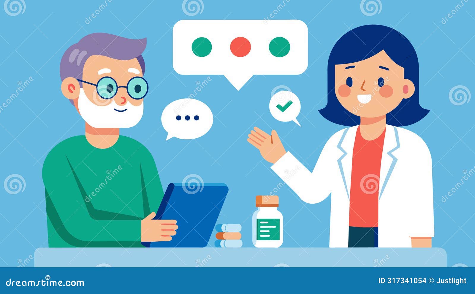 A Cartoon of a Doctor and Patient Discussing Proper Medication Usage ...