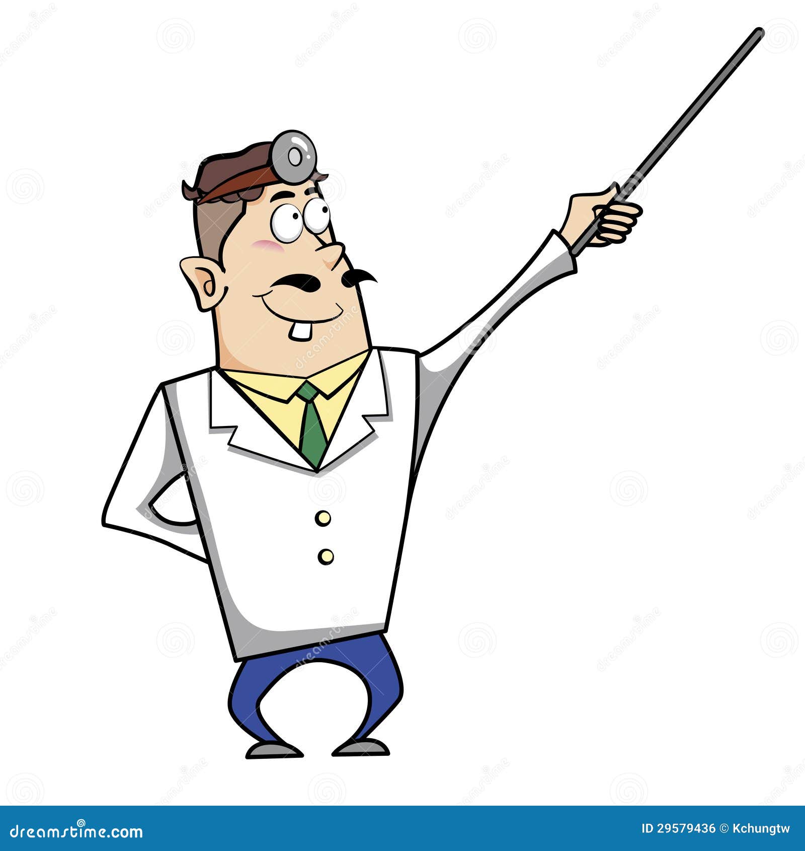 Cartoon Doctor with Pointer Stock Vector - Illustration of blond ...