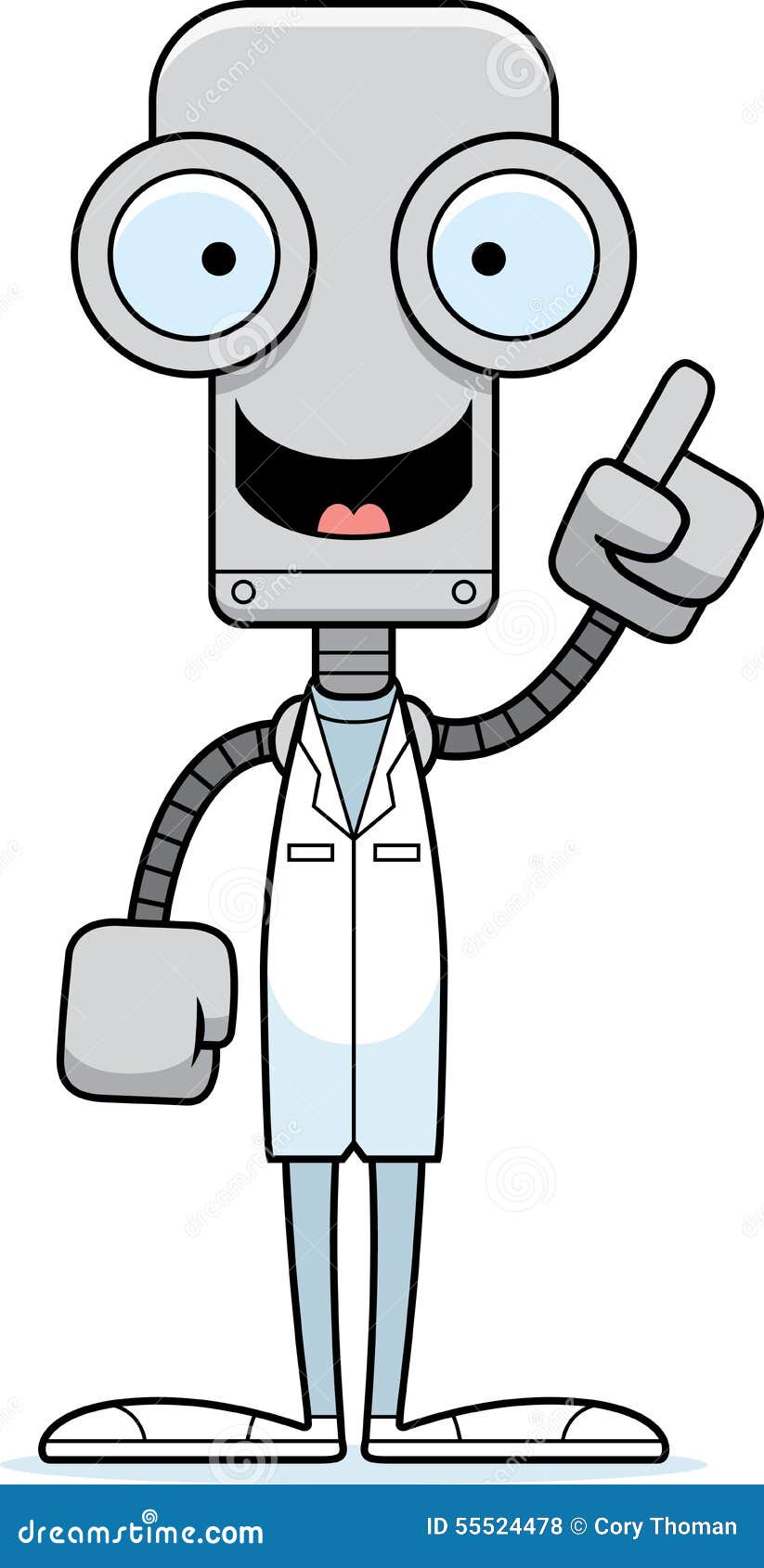 Cartoon Doctor Robot Idea stock vector. Illustration of clip - 55524478