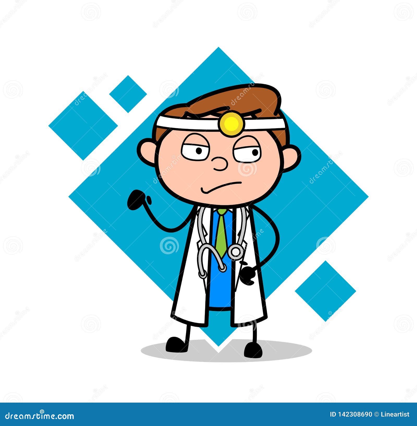 Cartoon Doctor Sad Face Expression Vector Stock Illustration ...