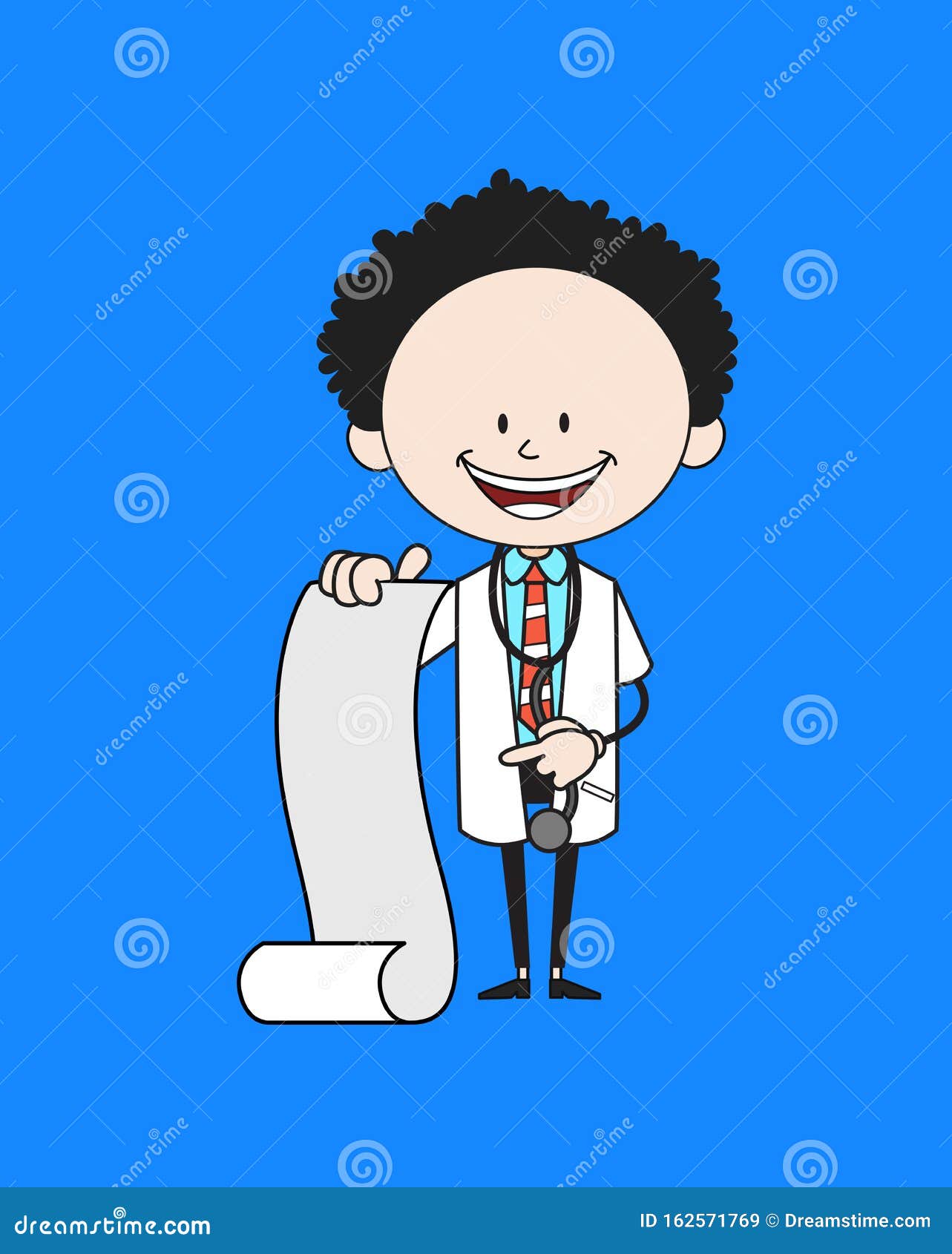 Cartoon Doctor - Showing a Paper Scroll Stock Vector - Illustration of ...