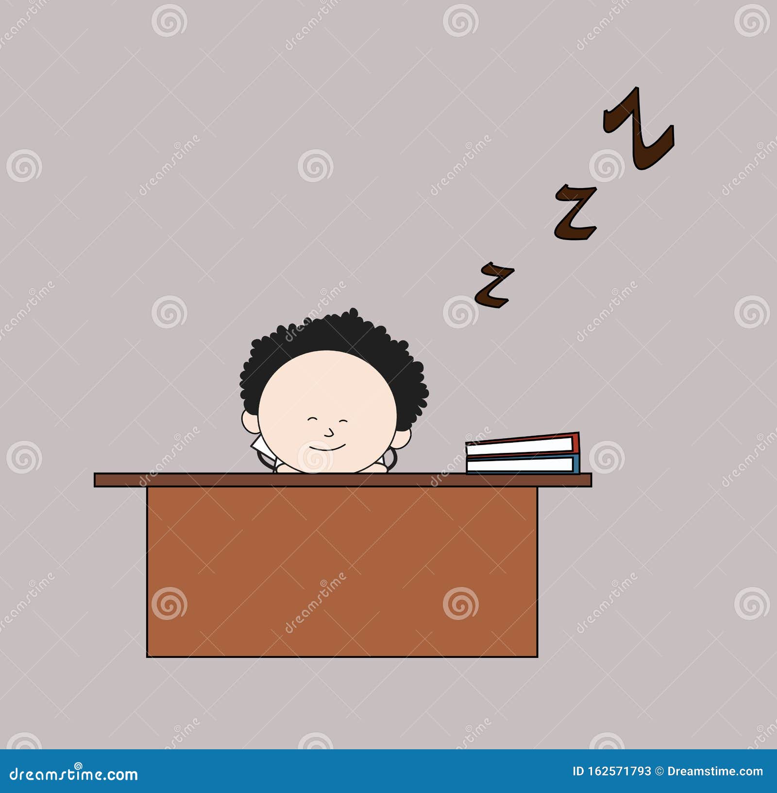 Cartoon Doctor - Sleeping on Office Desk Stock Vector - Illustration of ...