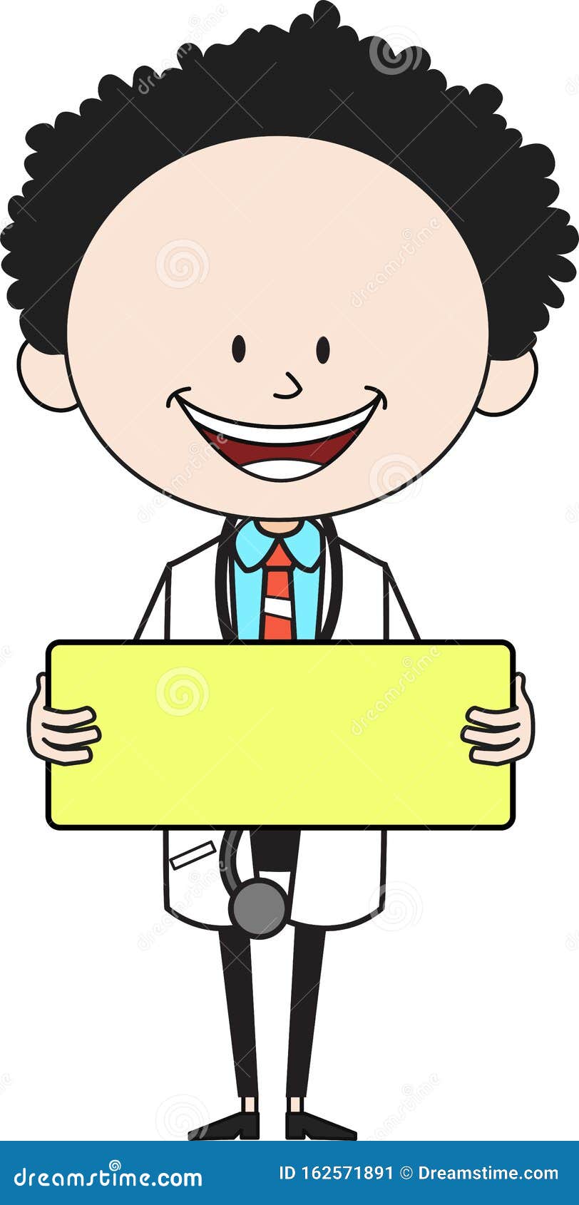 Cartoon Doctor - Standby Mit Message Board Vektor Abbildung ...