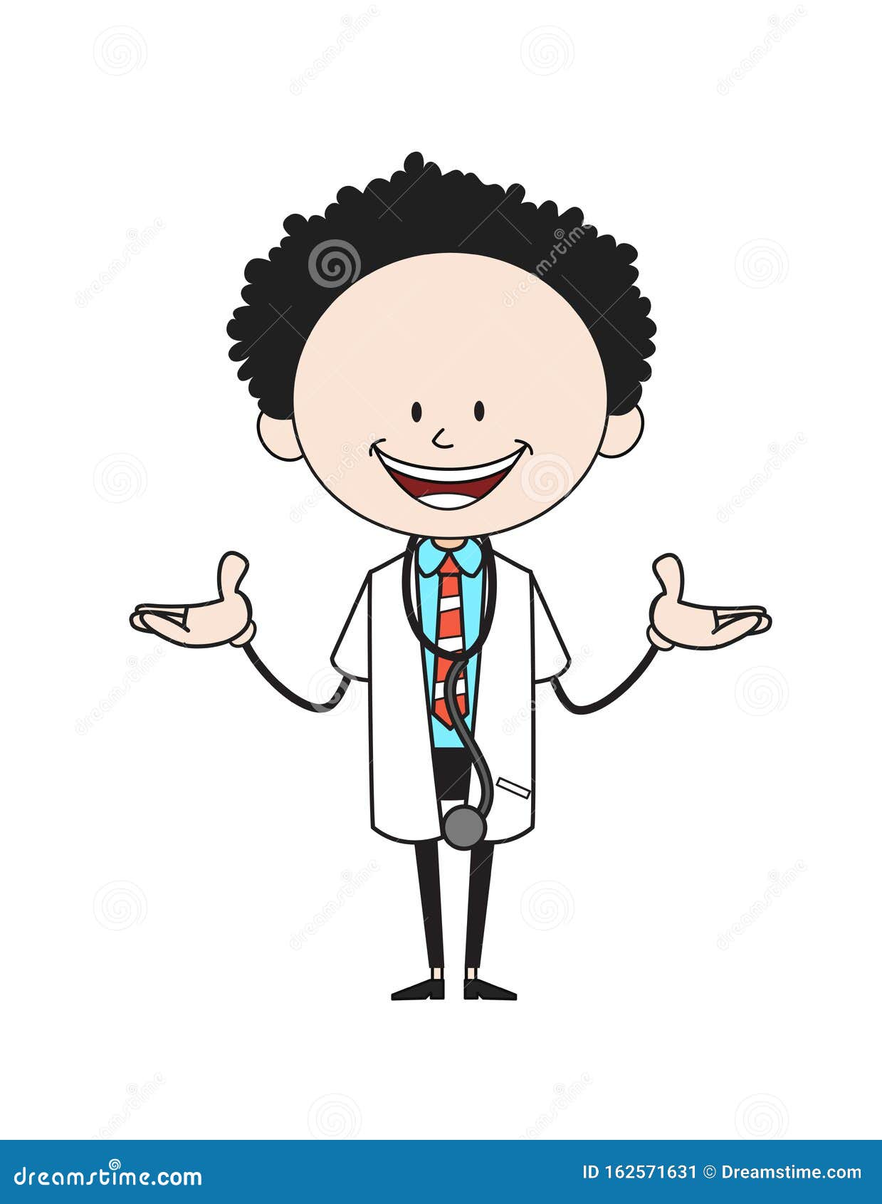 Cartoon Doctor - Standing in Presenting Pose Stock Vector ...